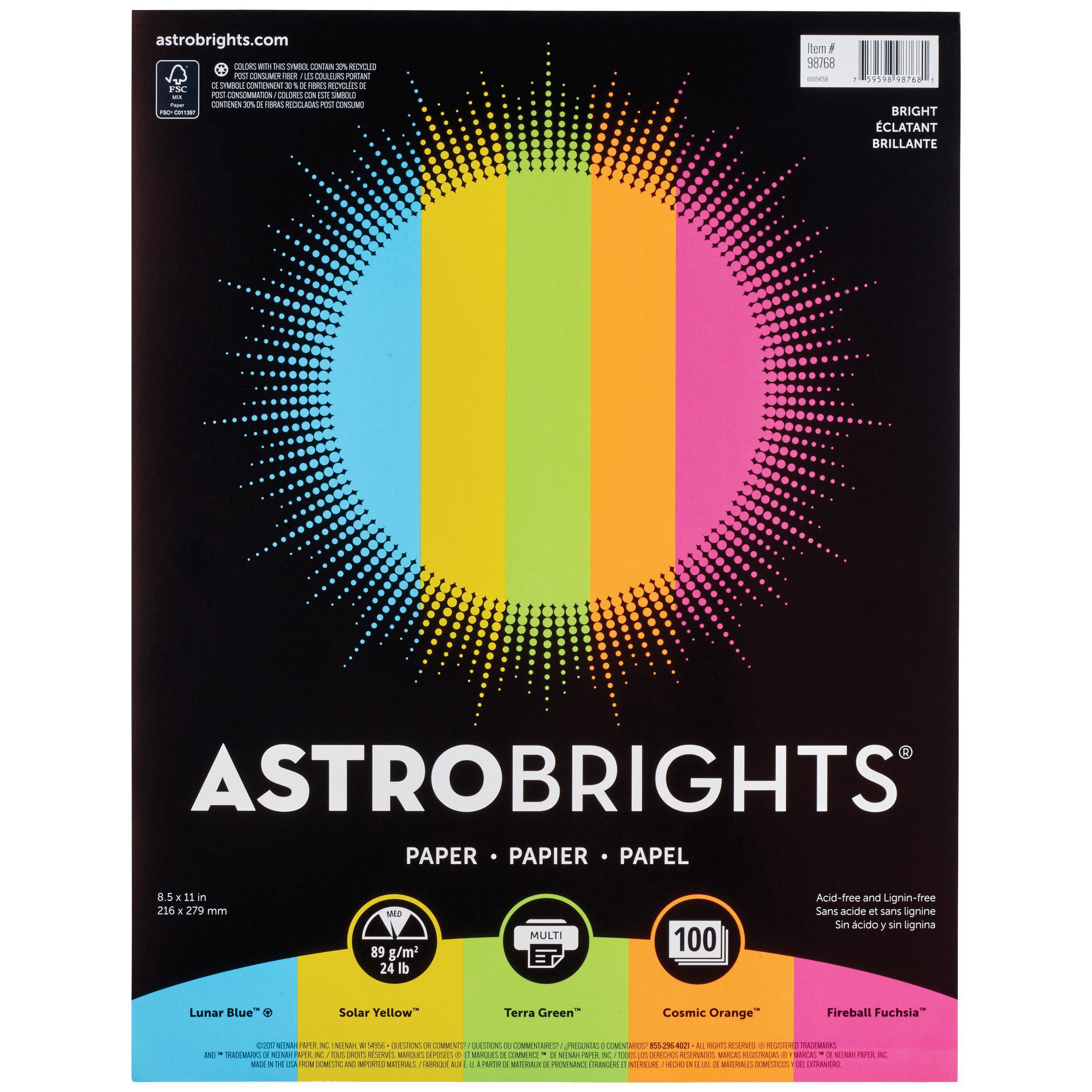 AstroBrights Bright 5-Color Assortment Letter Size Paper - Shop Copy ...