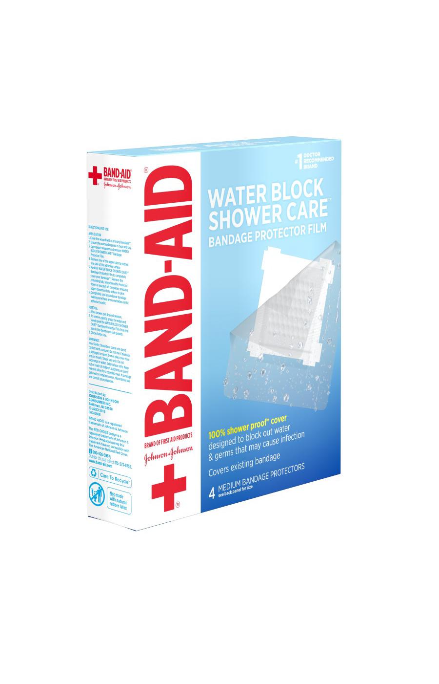 Band-Aid Of First Aid Products Water Block Shower Care Medium Bandage ...