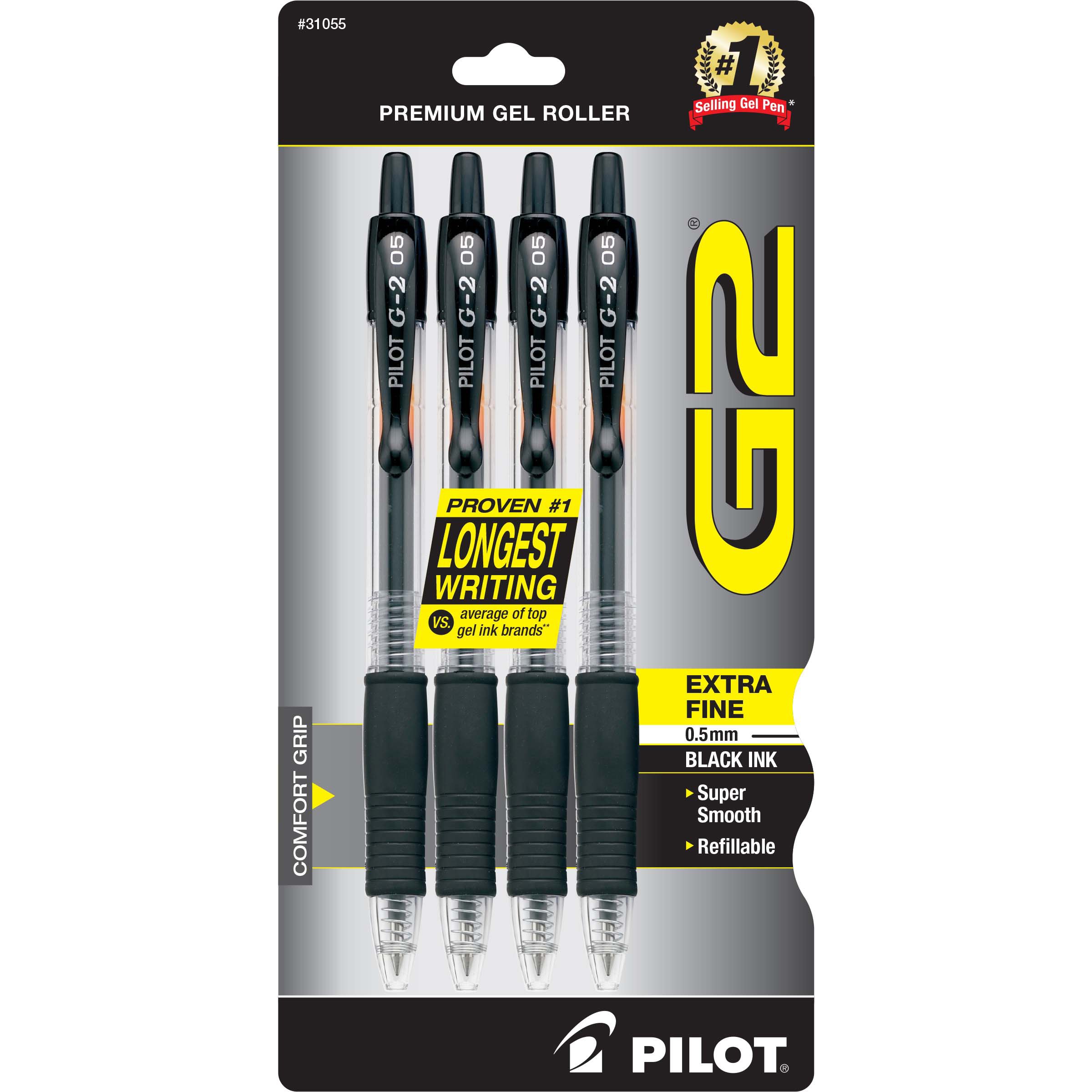 Pilot G2 0.5mm Retractable Gel Pens - Black Ink - Shop Pens at H-E-B