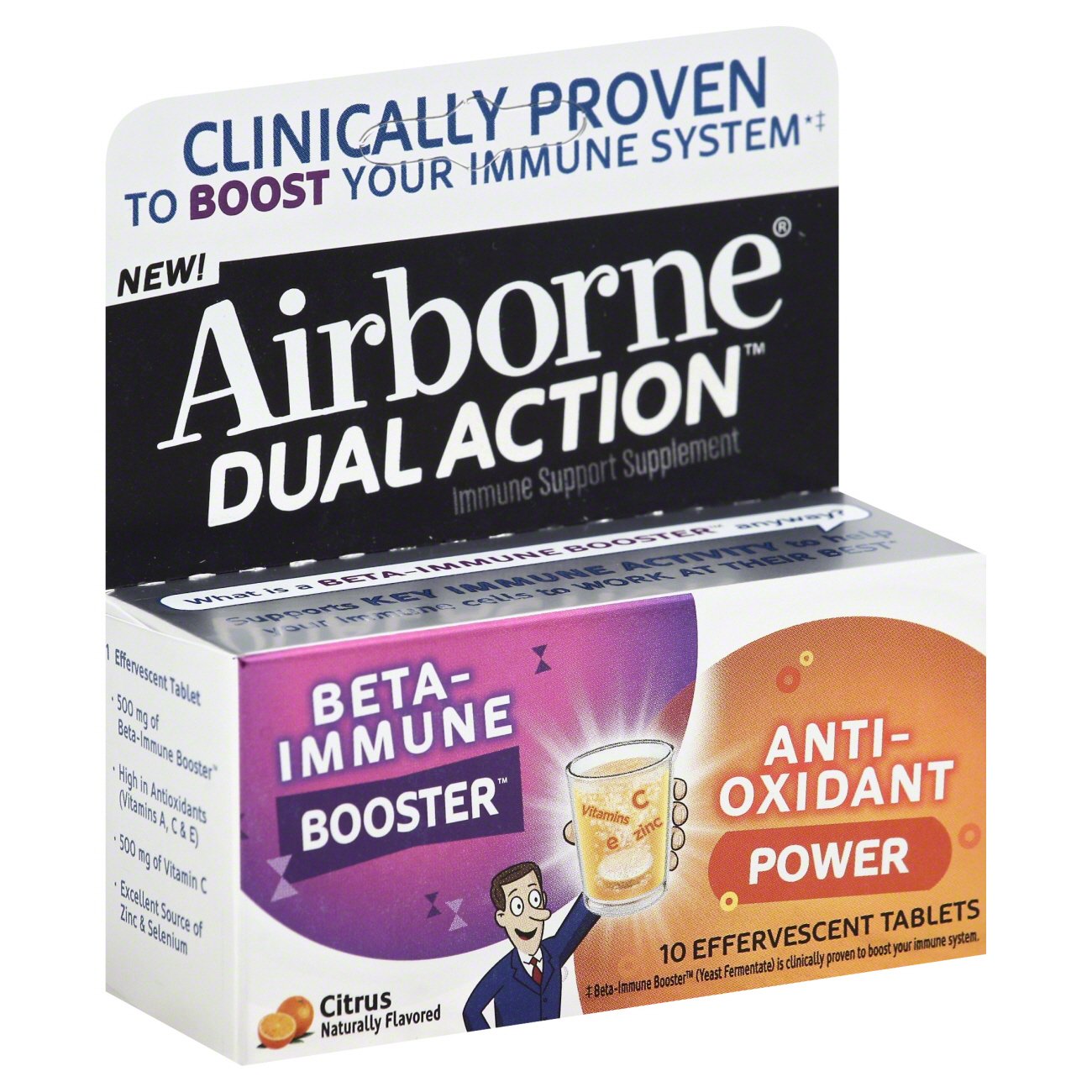 Airborne Dual Action Immune Support Supplement Power - Shop Vitamins A ...