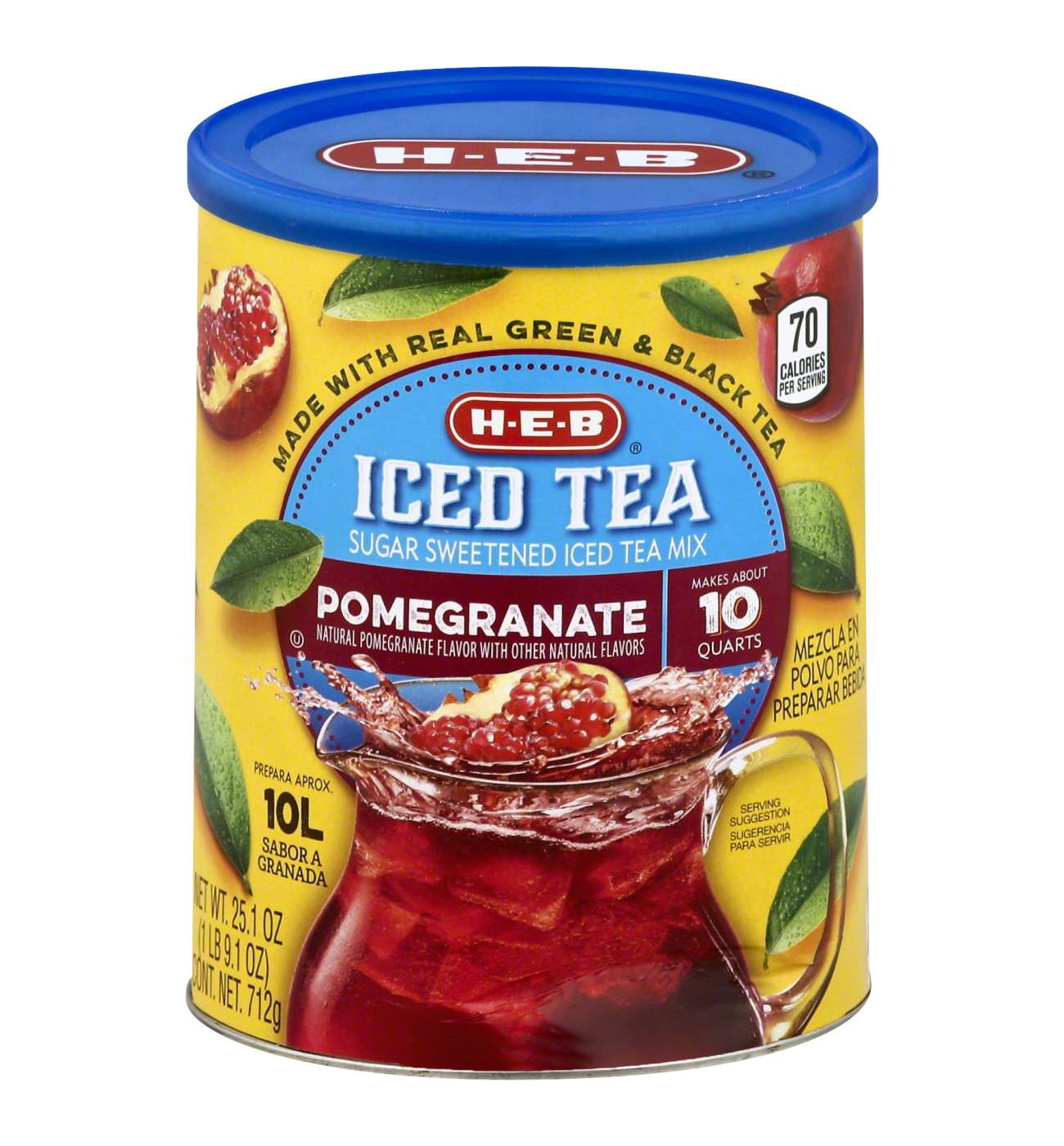 H-E-B Pomegranate Sugar Sweetened Iced Tea Mix - Shop Tea at H-E-B