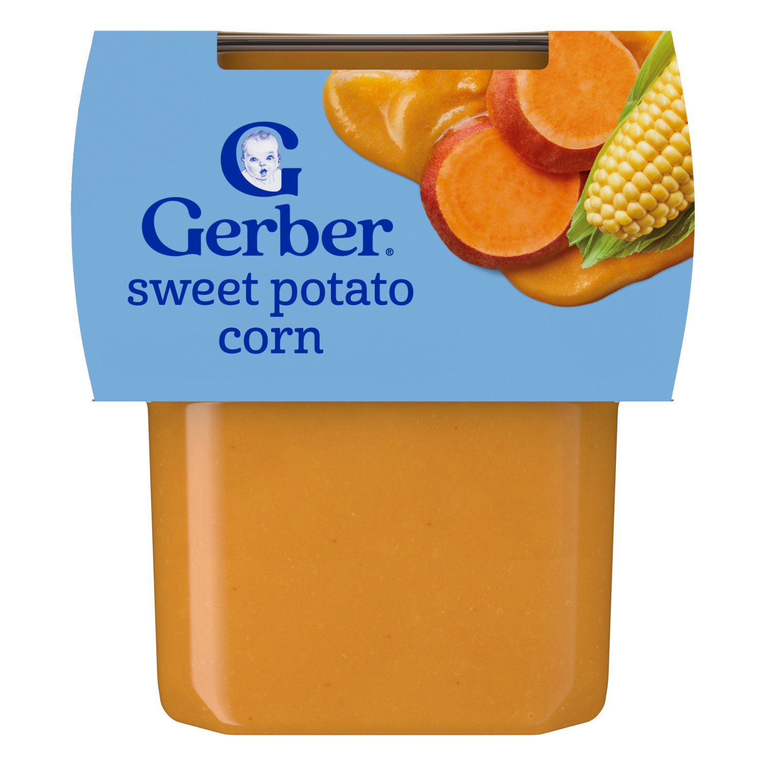 Gerber Stage 2 Baby Food - Sweet Potato Corn, 4 oz Tubs - Shop Baby ...
