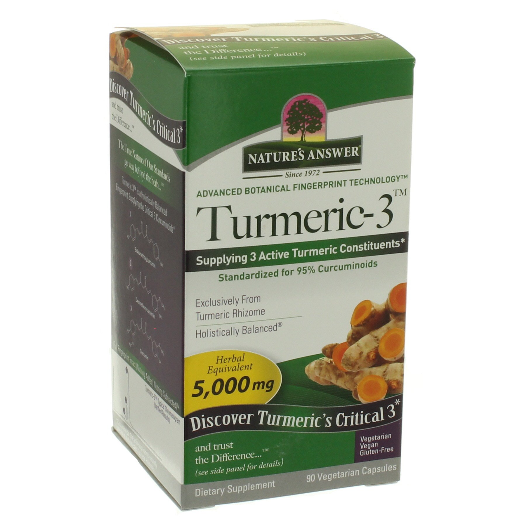 Nature's Answer Turmeric-3 Dietary Supplement 5000 MG Vegetable ...