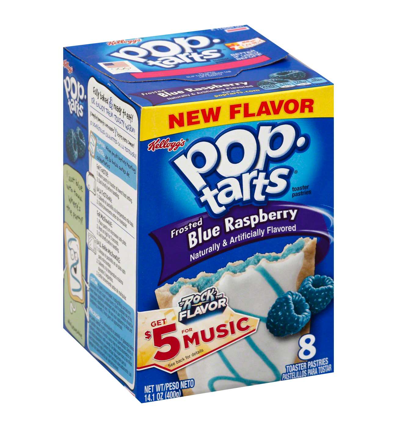 Kellogg's Pop-Tarts Frosted Blue Raspberry Toaster Pastries - Shop ...