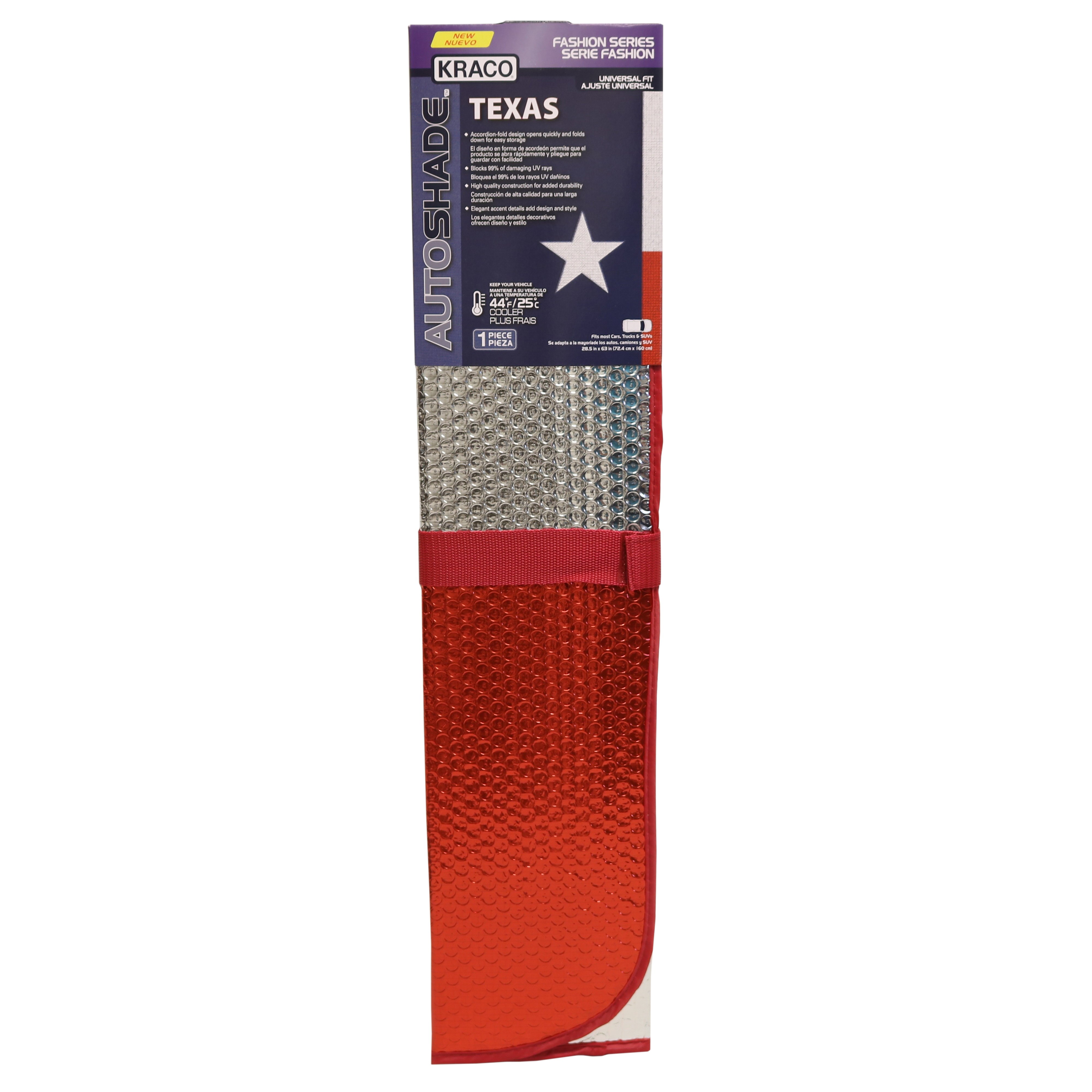 Kraco Auto Sun Shade Texas Flag