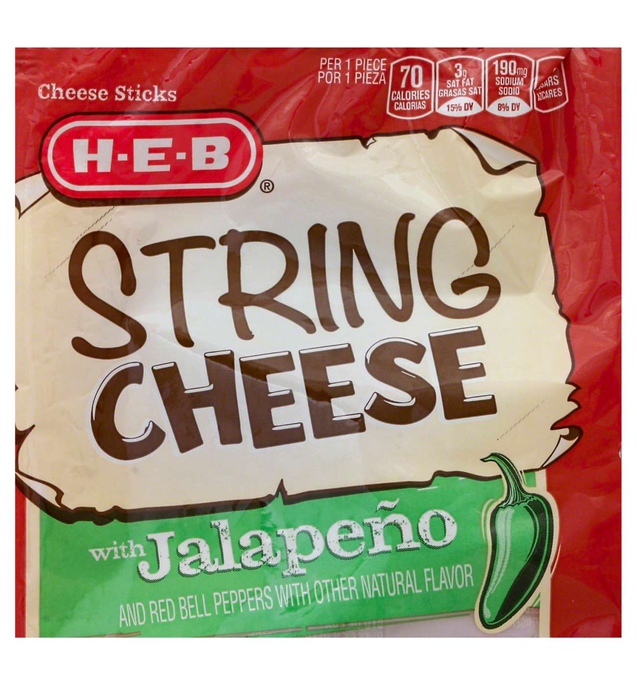 H-E-B Select Ingredients Mozzarella with Jalapeno String Cheese - Shop ...