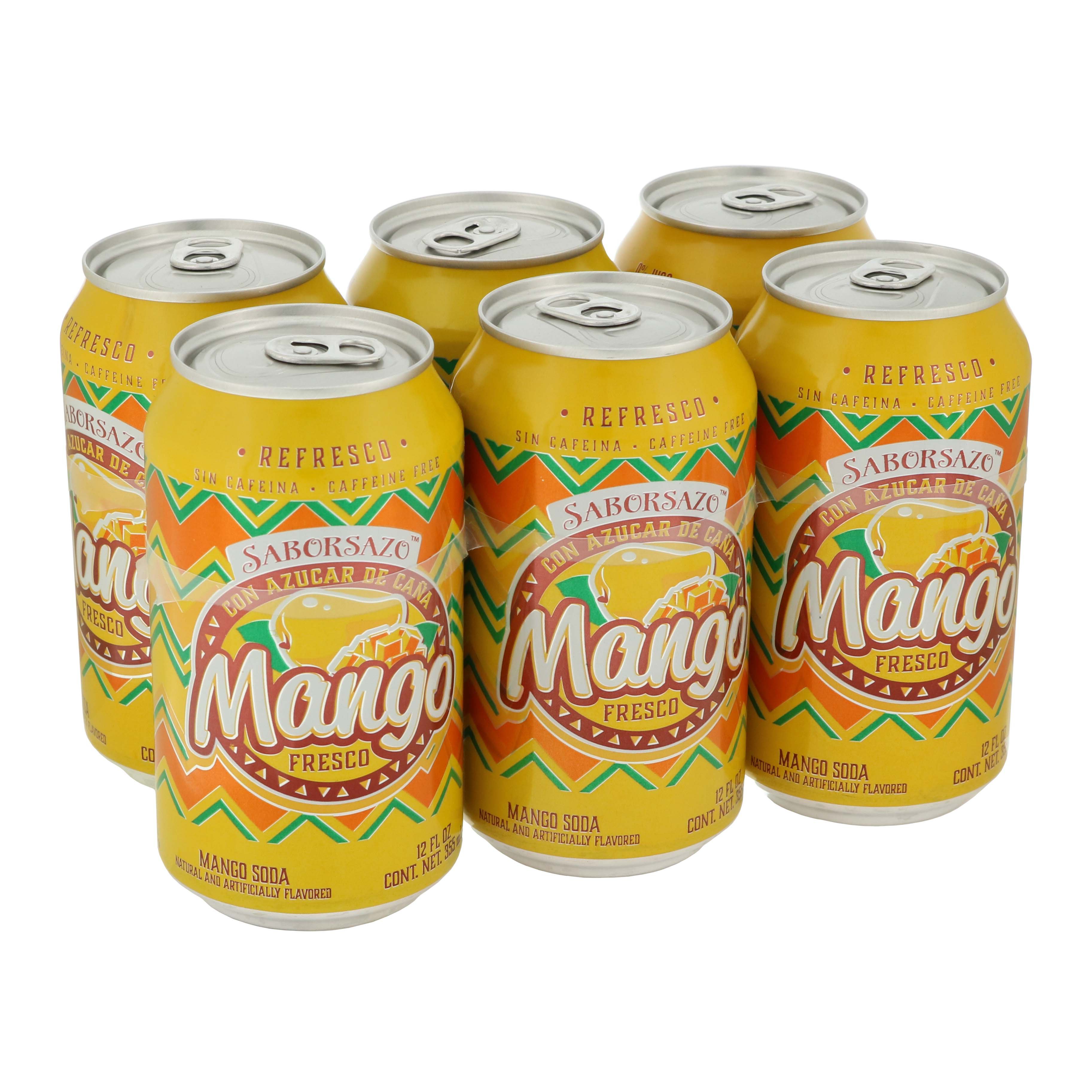 Saborsazo Pure Cane Sugar Mango Soda 12 oz Cans - Shop Soda at H-E-B