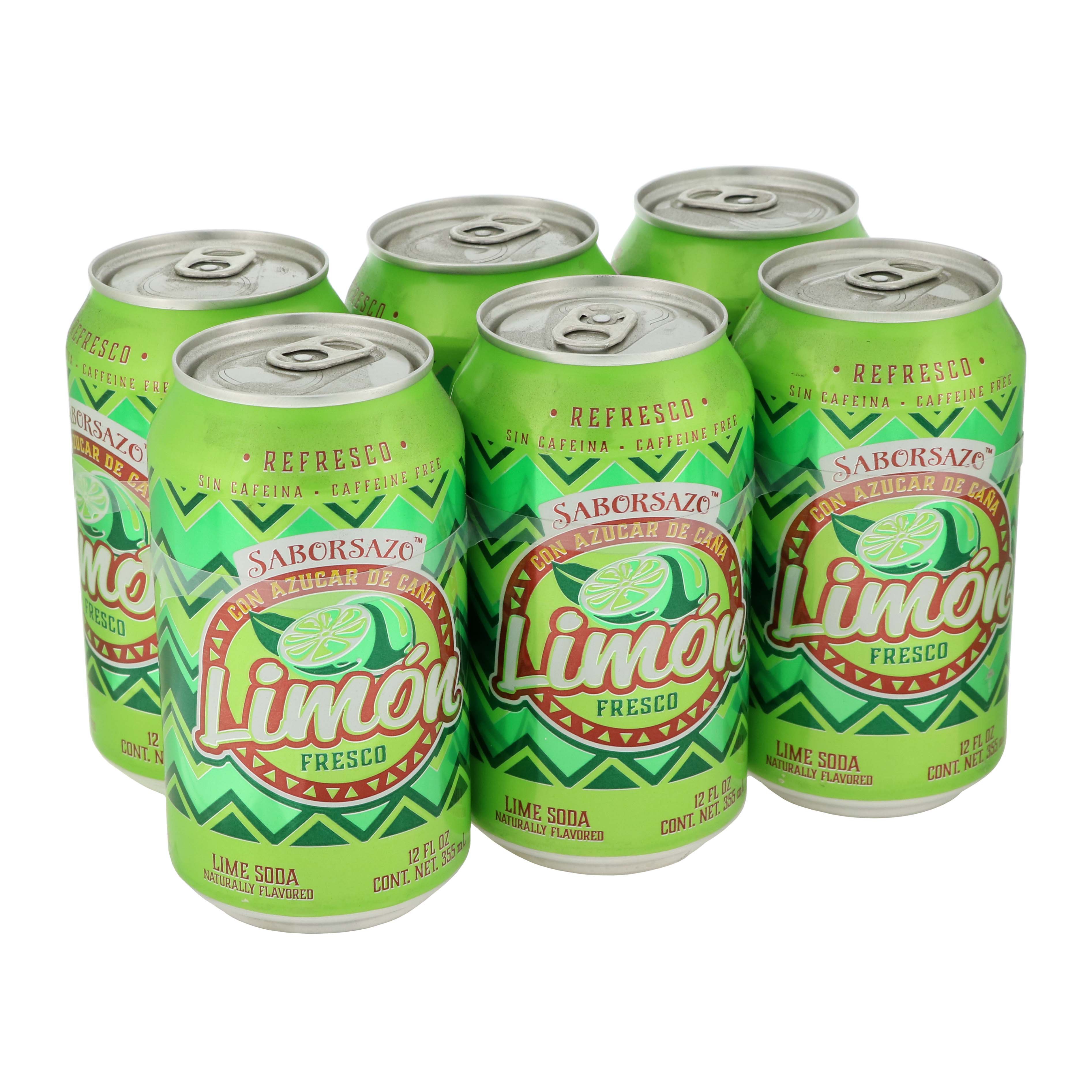 Saborsazo Pure Cane Sugar Lime Soda 12 oz Cans - Shop Soda at H-E-B