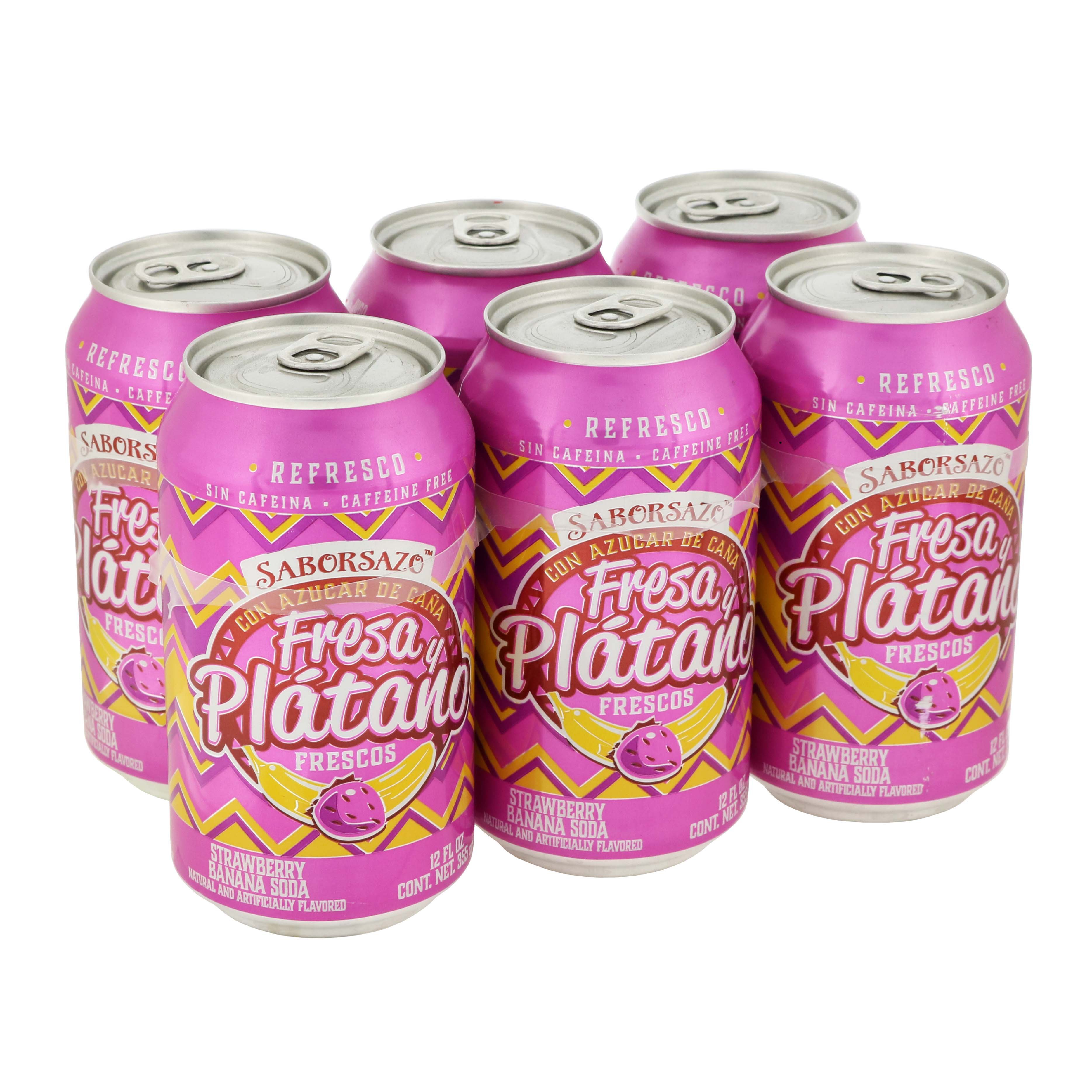 Saborsazo Pure Cane Sugar Strawberry Banana Soda 12 oz Cans - Shop Soda ...