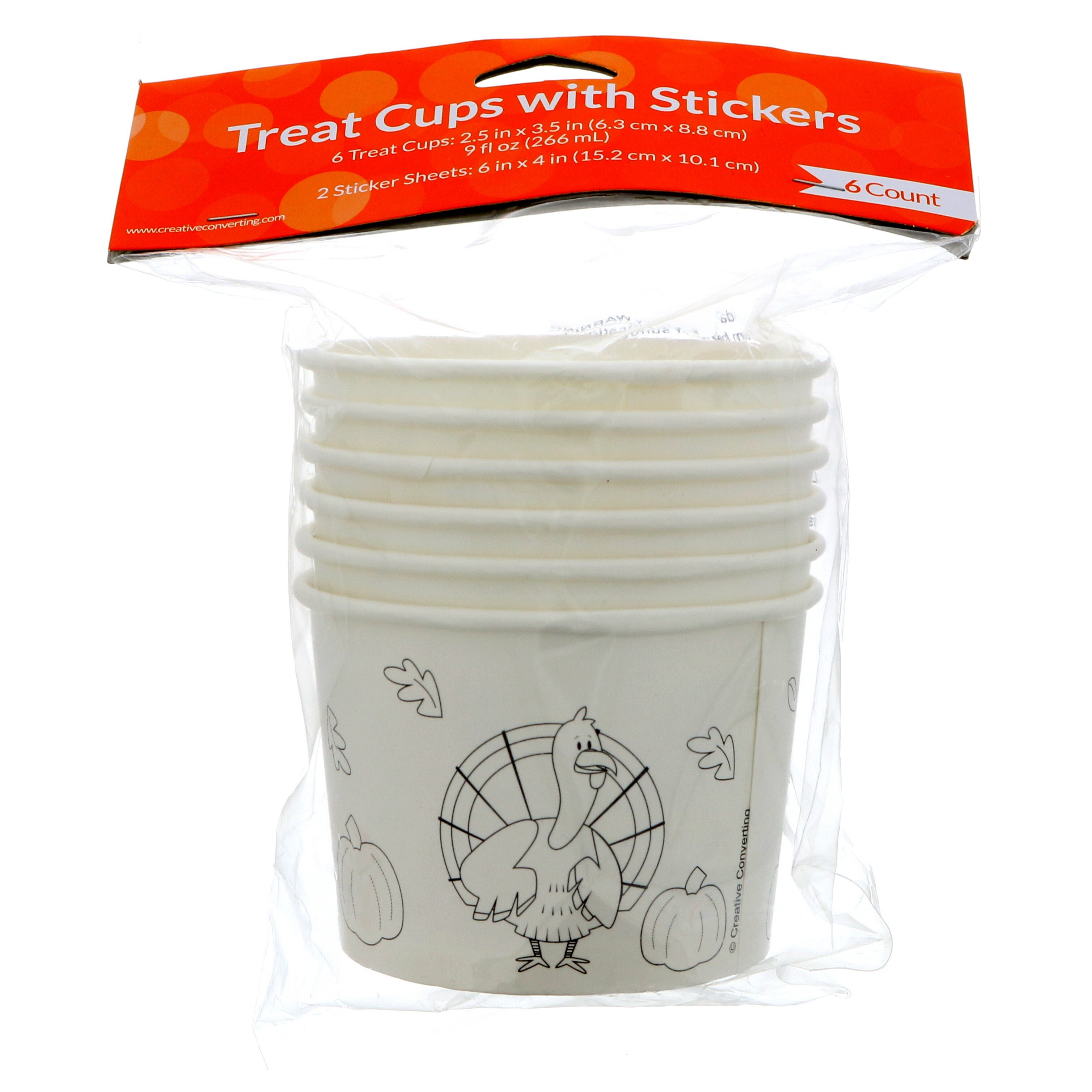 Creative Converting Thanksgiving Treat Cups with Stickers - Shop Plates ...