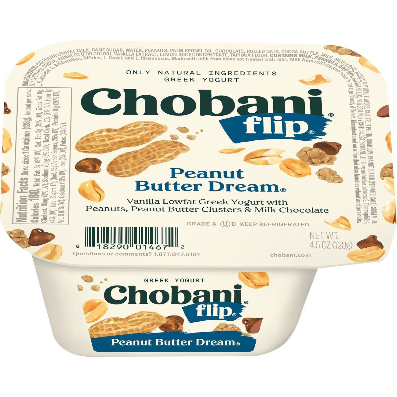Chobani Flip Low-Fat Peanut Butter Dream Greek Yogurt - Shop Yogurt at ...