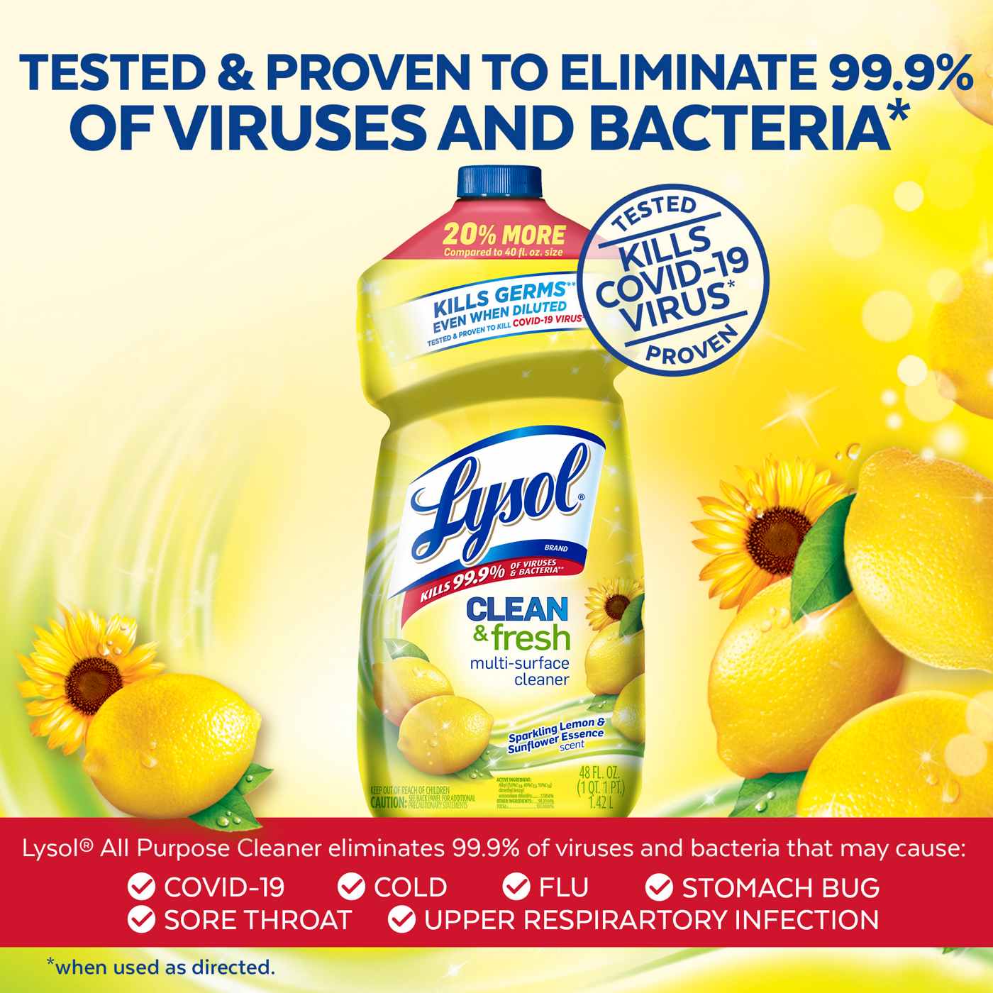 Lysol Clean & Fresh Sparkling Lemon & Sunflower Essence Multi-Surface ...