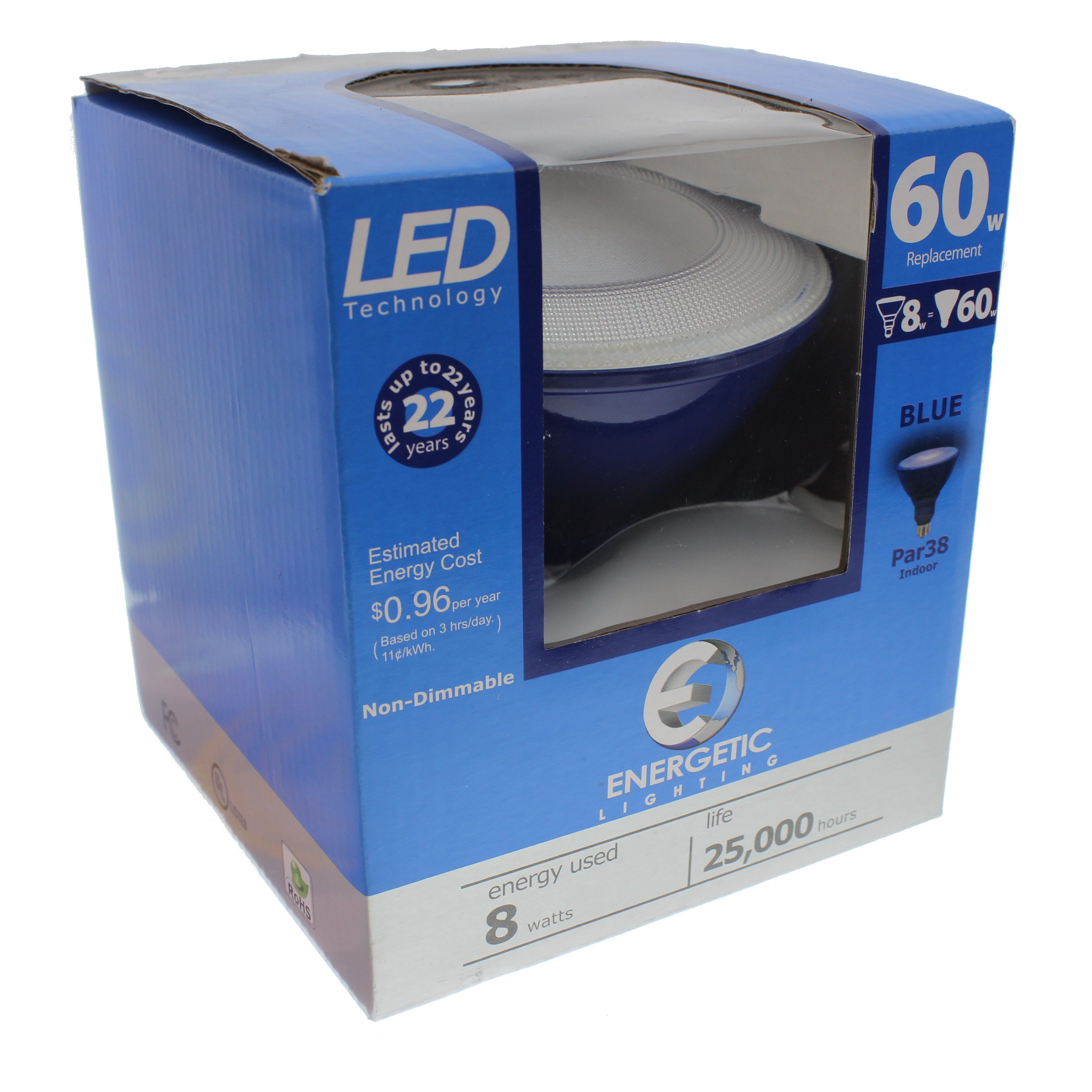 Energetic Lighting PAR38 60-Watt Indoor LED Light Bulb - Blue - Shop ...