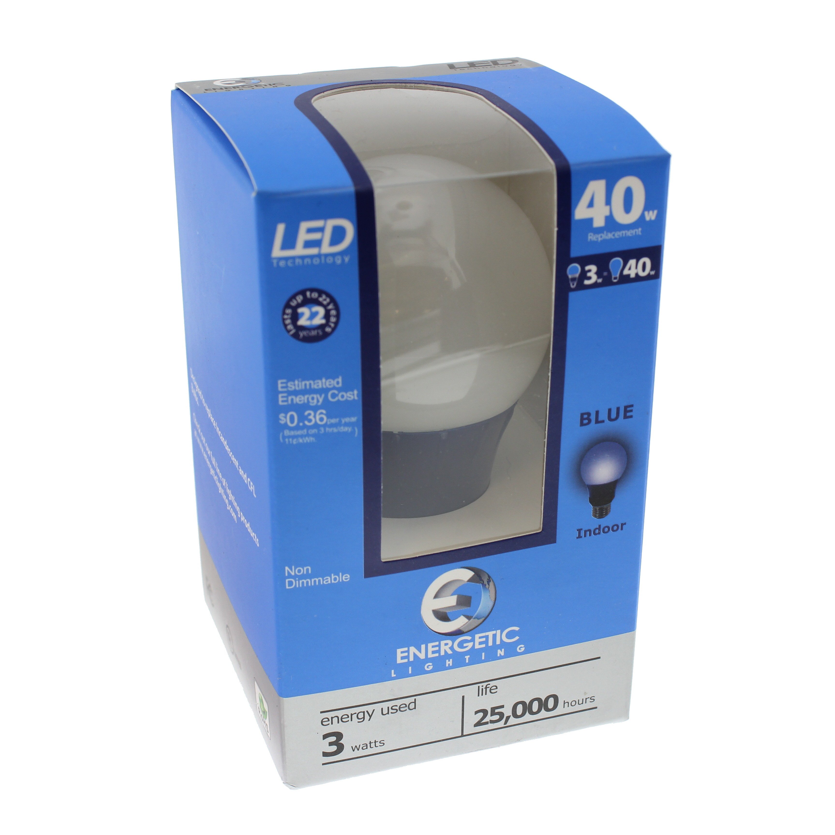 Energetic Lighting A19 40-Watt Indoor LED Light Bulb - Blue - Shop ...
