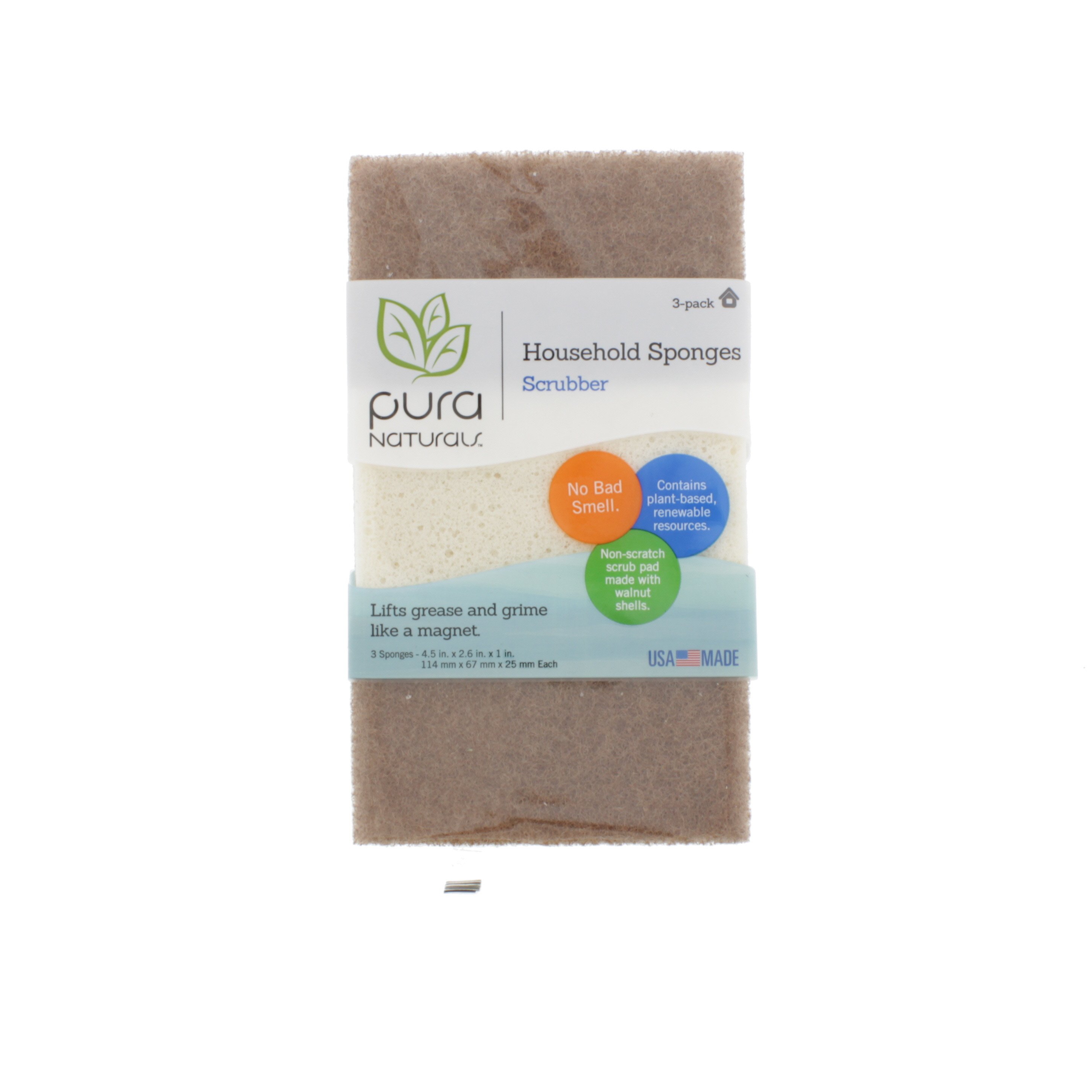 Pura Naturals Walnut Non-Scratch Scrubber Household Sponge - Shop ...