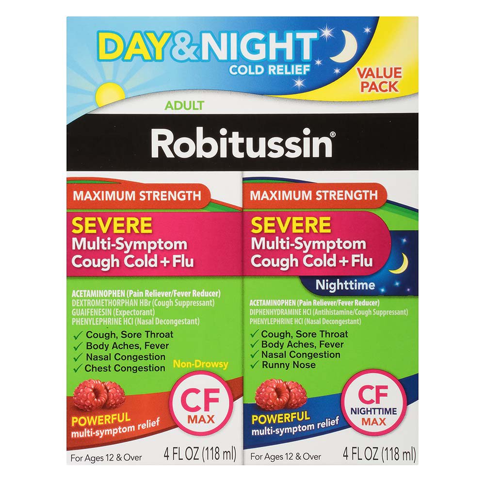 Robitussin Max Strength Severe Multi Symptom Cough Cold Flu Day
