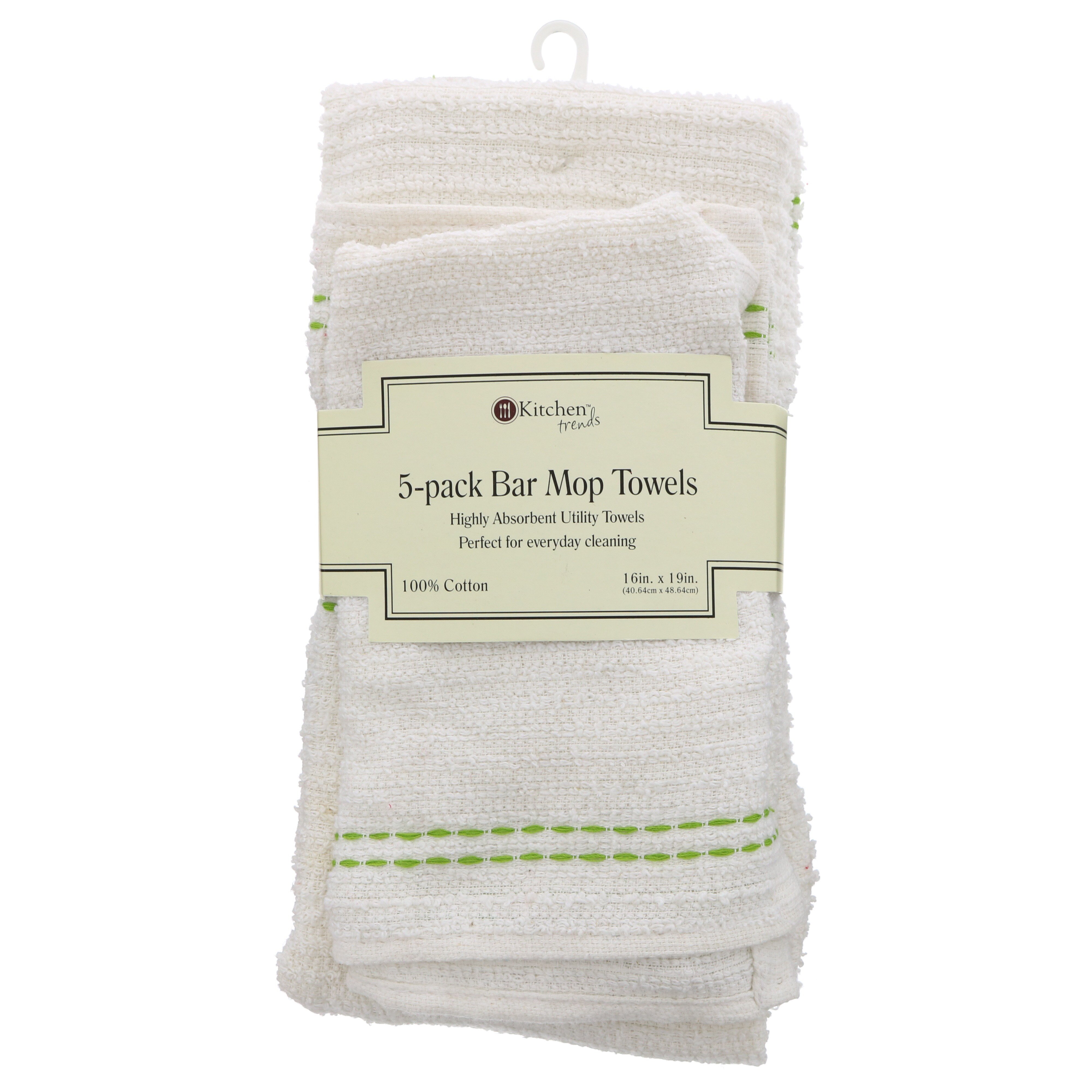 Kitchen Trends Bar Mop Towels Green Stripe 5 Pack - Shop Kitchen linens ...
