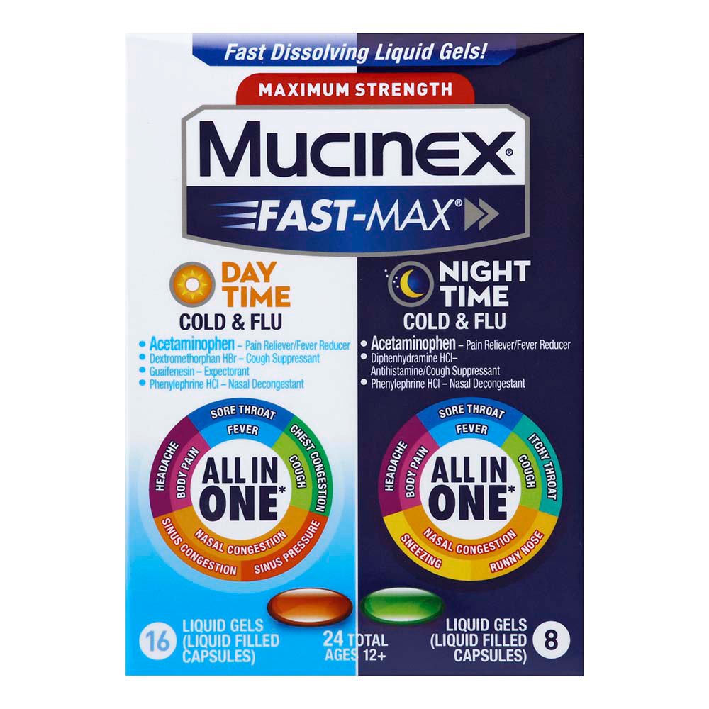 Mucinex Fast max Day Cold Night Cold Flu Liquid Gels Shop Cough