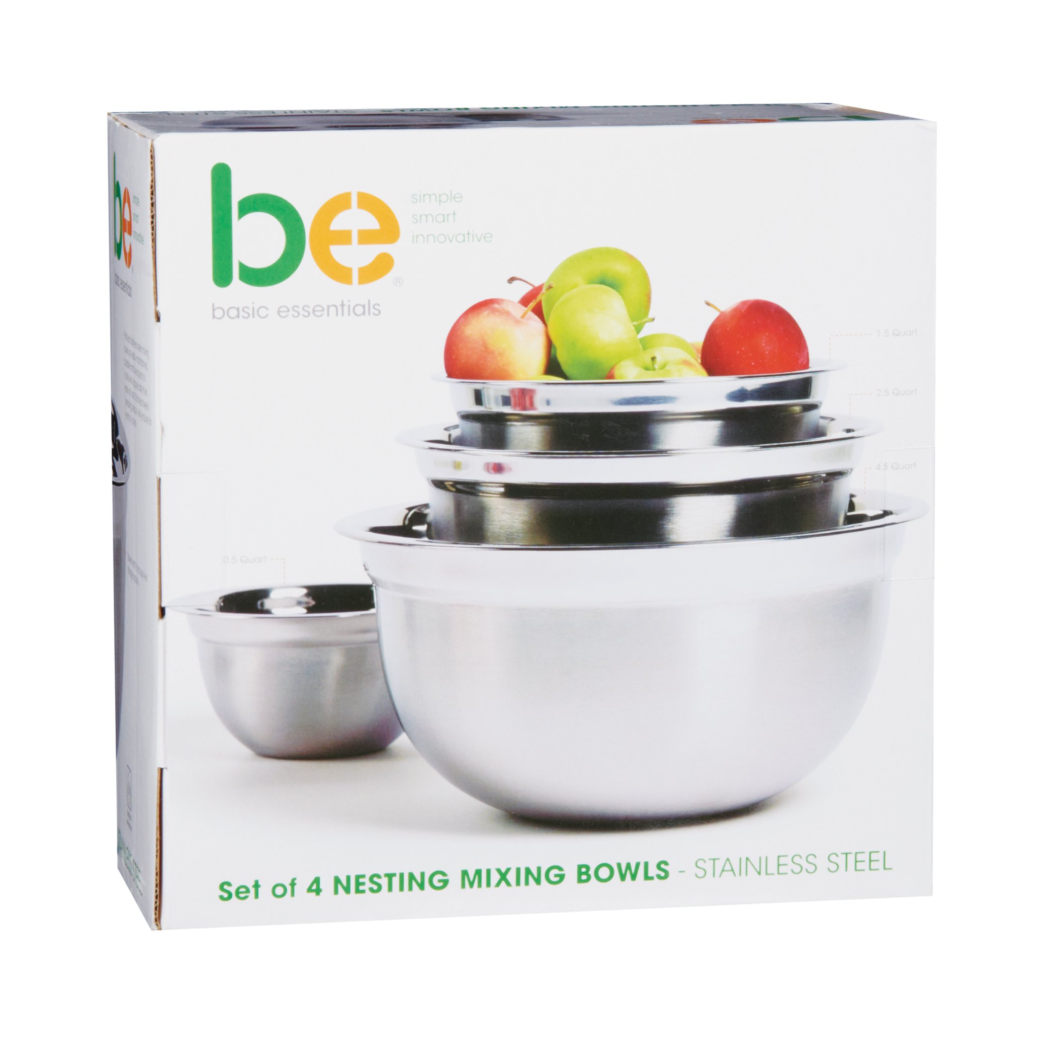 Basic Essentials 4 Piece Stainless Steel Mixing Bowls - Shop Utensils ...