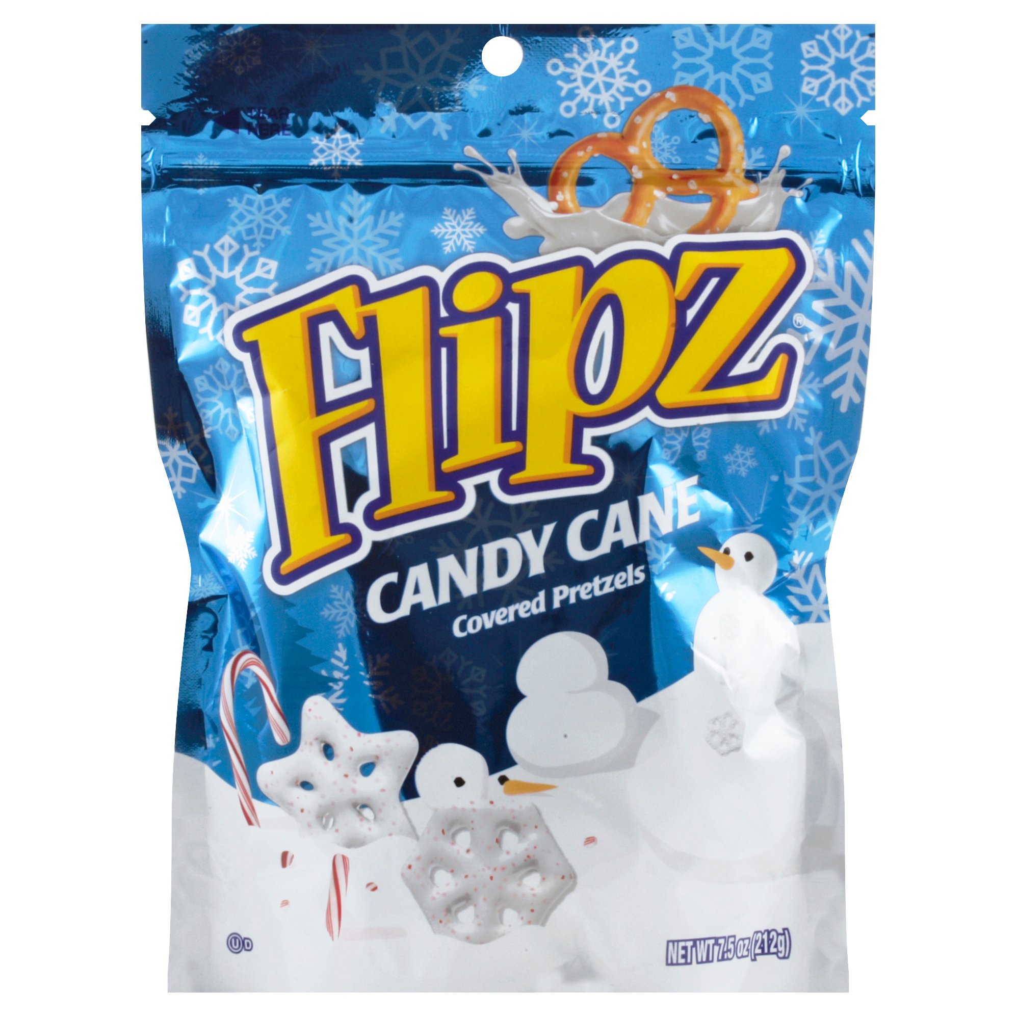 Flipz Candy Cane Covered Holiday Shape Pretzels - Shop Candy at H-E-B