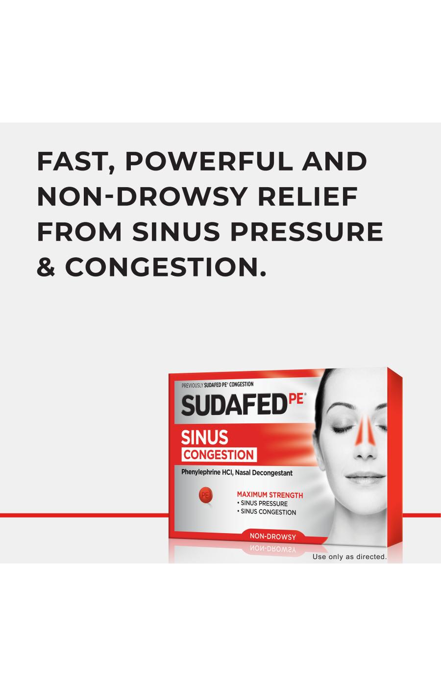 Sudafed Maximum Strength Non-Drowsy Sinus Decongestant - Shop Sinus ...