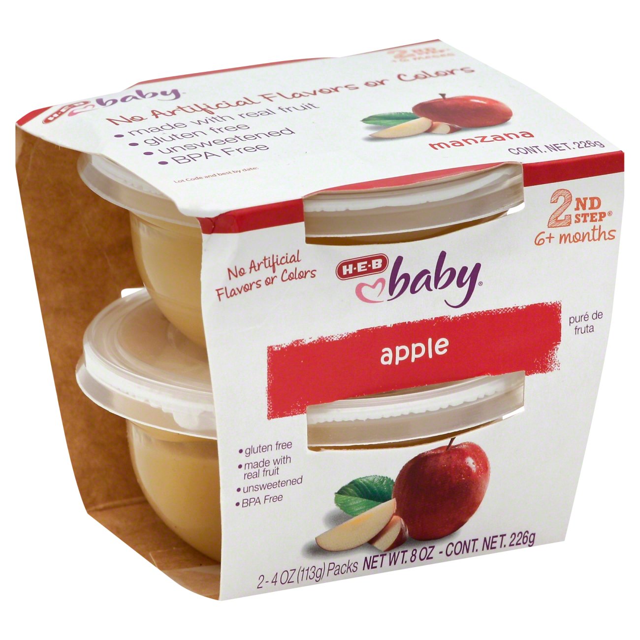 H-E-B Baby Food Puree Fruit Cups - Apple - Shop Baby food at H-E-B