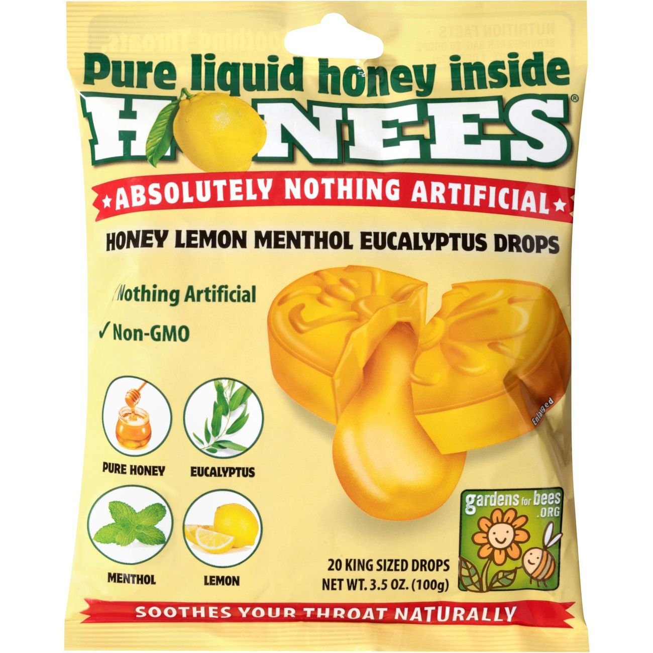 Honees Honey Lemon Menthol Eucalyptus Cough Drops - Shop Cough, cold & flu at H-E-B