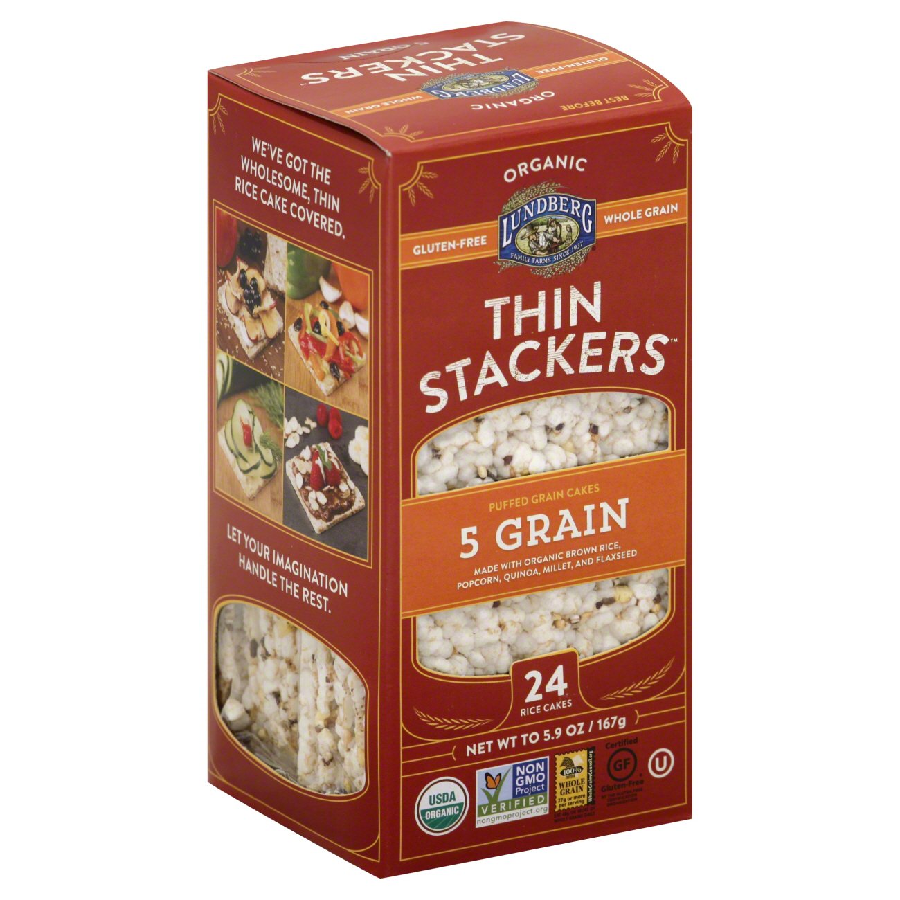 Lundberg Organic Thin Stackers 5 Grain - Shop Snacks & Candy at H-E-B
