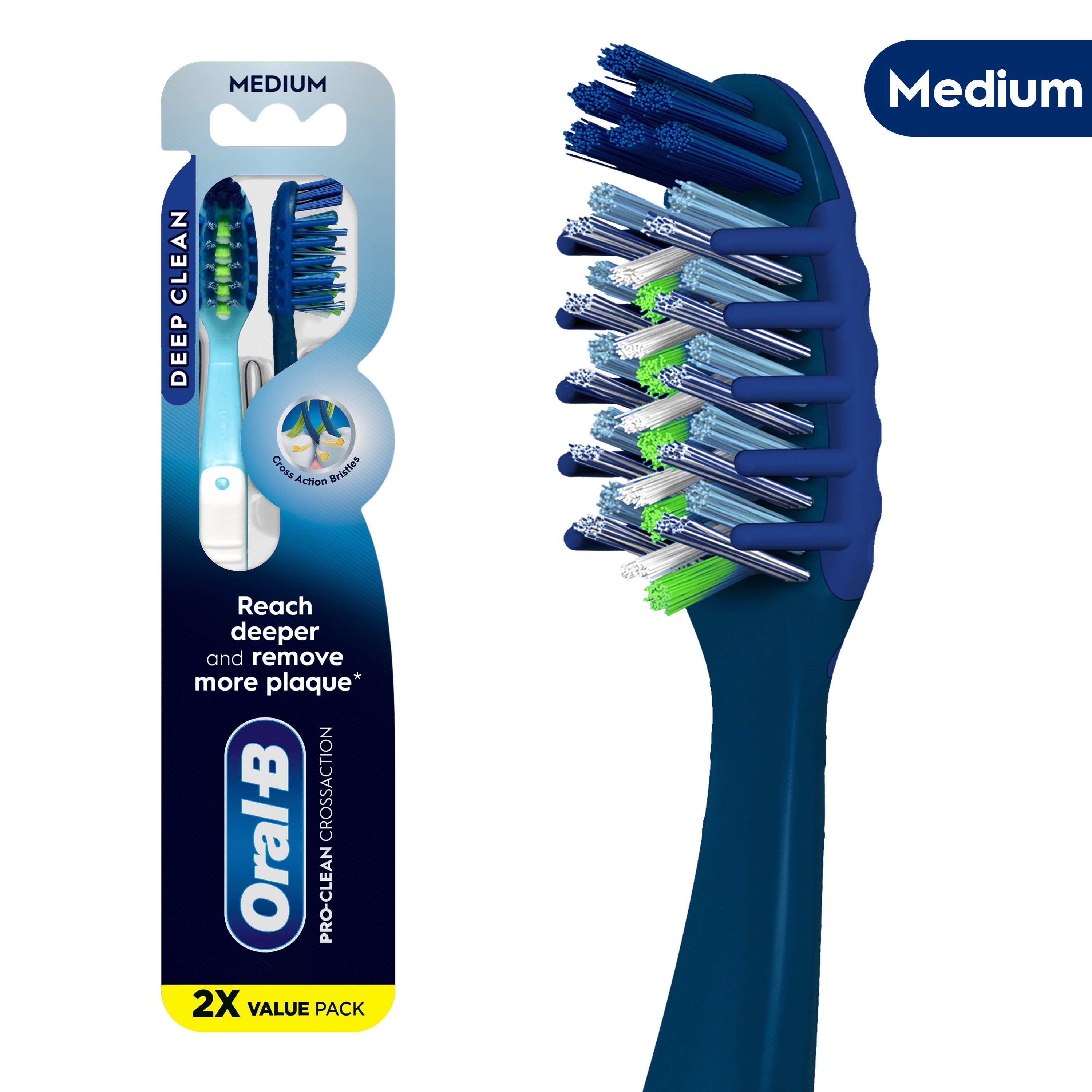 Oral-B CrossAction All In One Medium Toothbrushes - Shop Toothbrushes ...