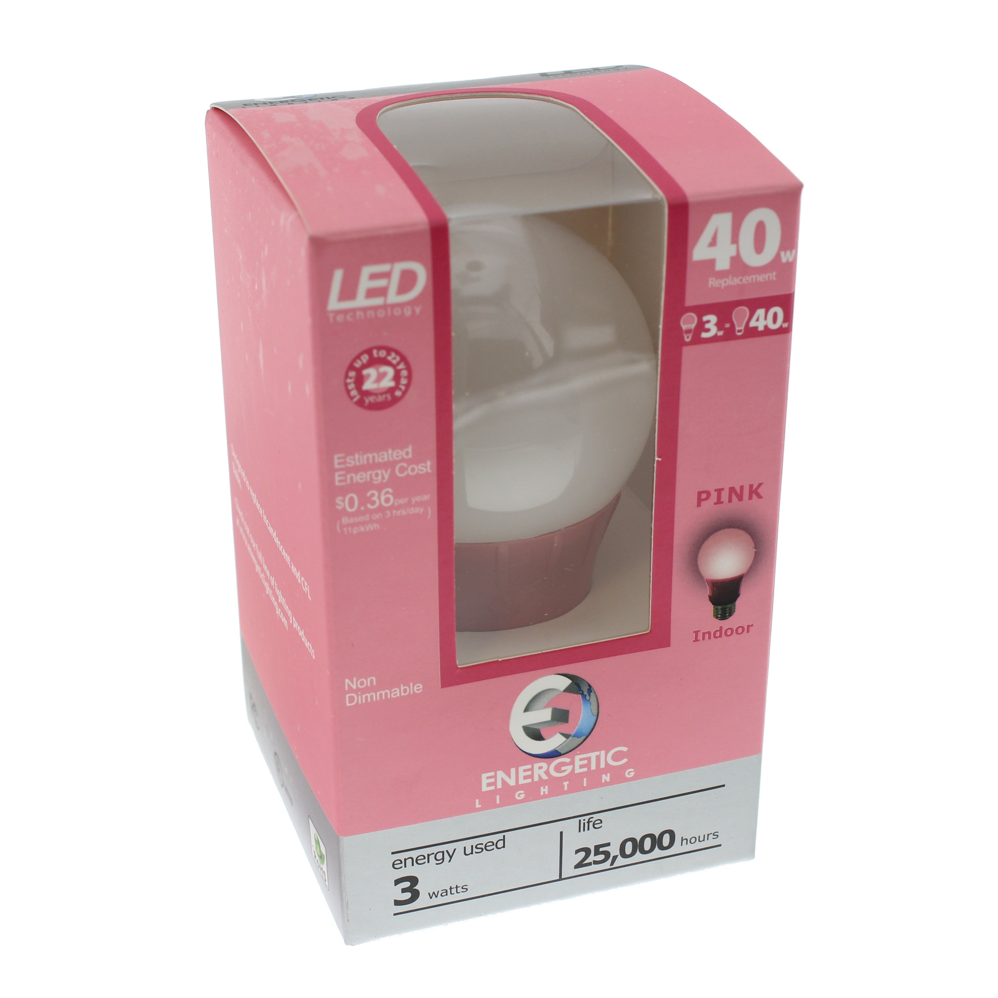 Energetic Lighting A19 40-Watt Indoor LED Light Bulb - Pink - Shop ...