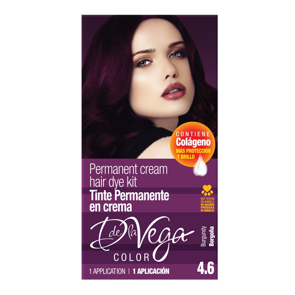 D De La Vega Permanent Cream Hair Dye Kit 4.6 Burgundy - Shop Hair ...