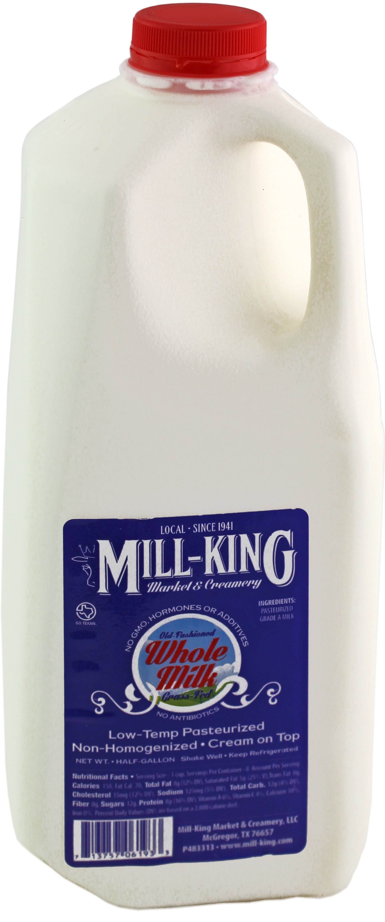 MILL KING Mill King Whole Milk Half Gallon - Shop Milk at H-E-B