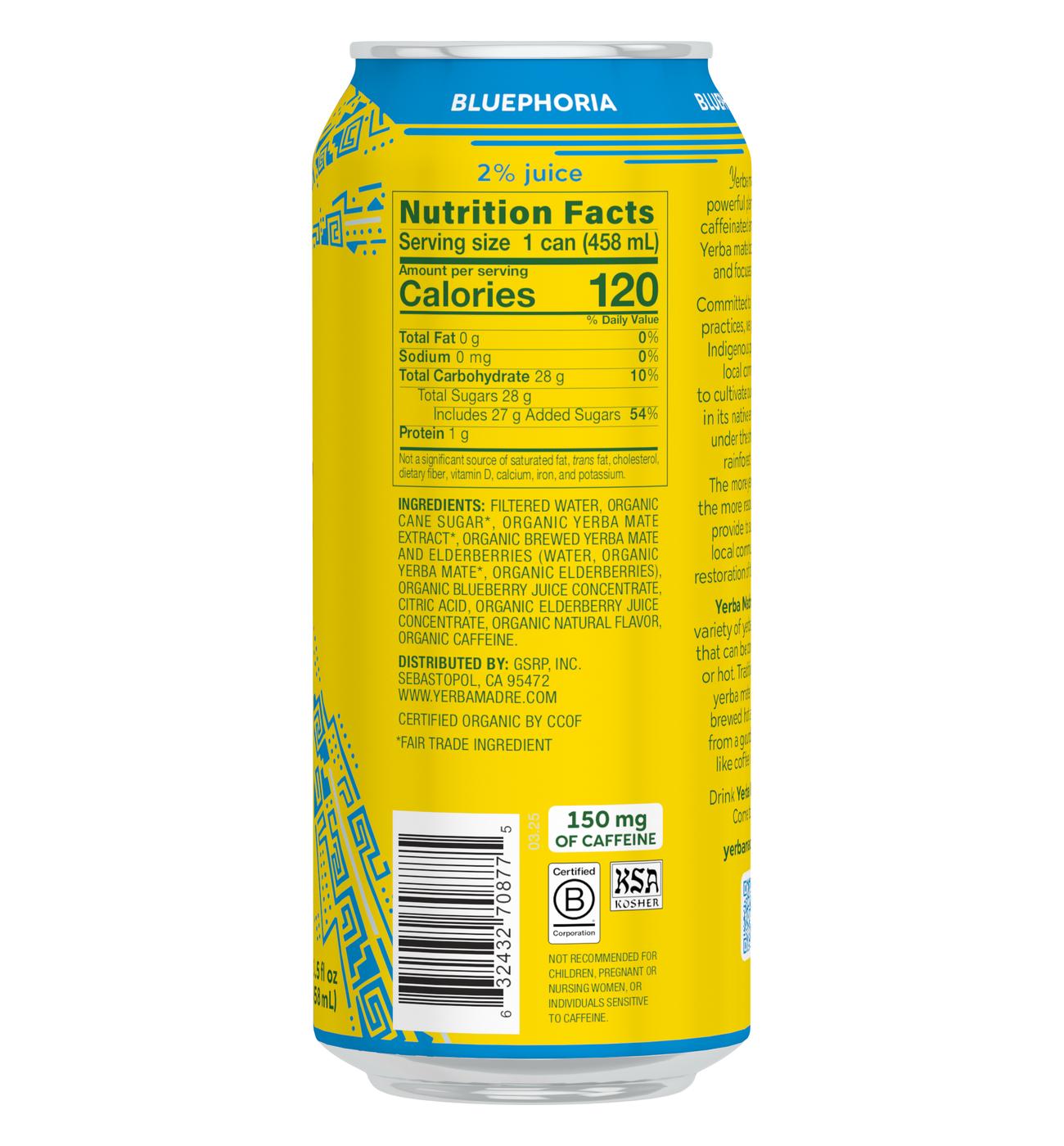 Guayaki Yerba Mate Bluephoria Energy Drink - Shop Tea at H-E-B
