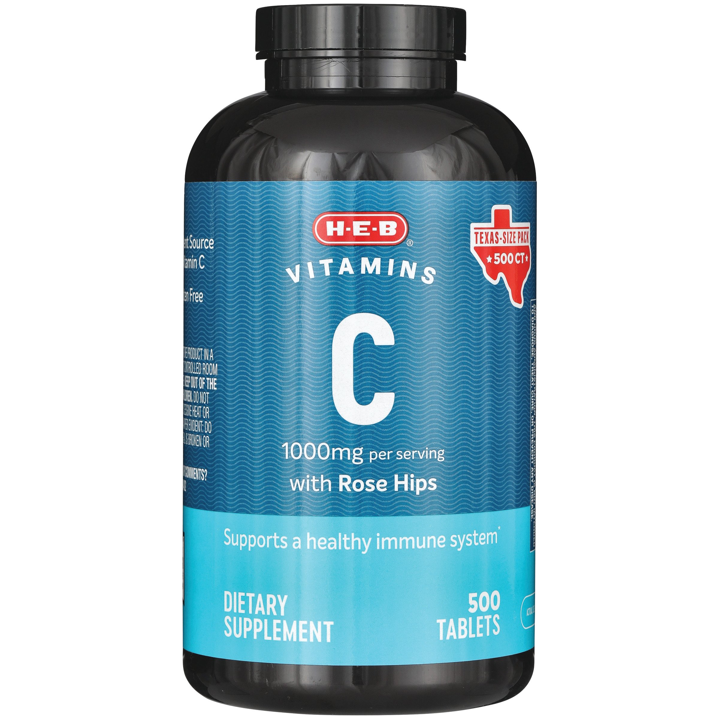 H-E-B Vitamins C 1,000 mg with Rose Hips Tablets - Texas-Size Pack ...
