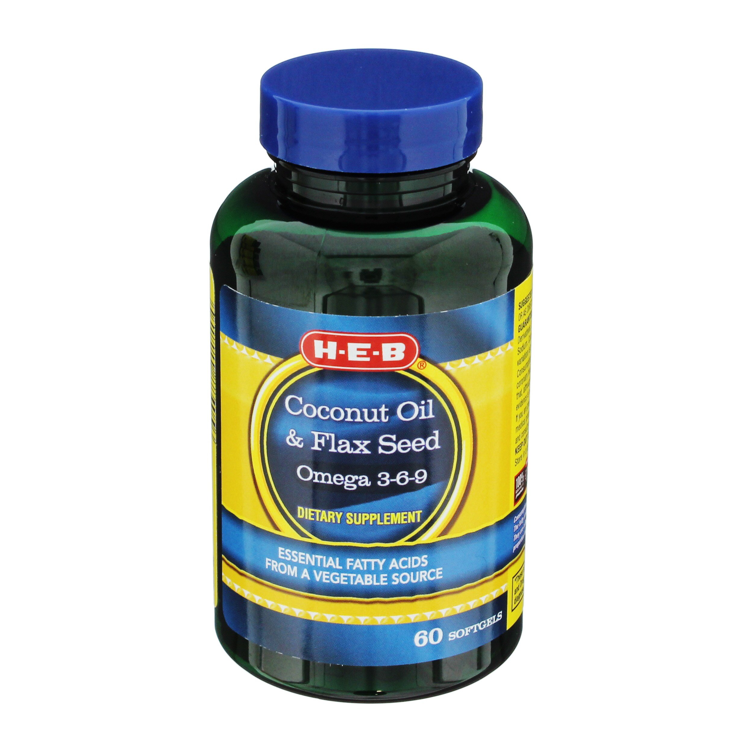H-E-B Coconut Oil & Flax Seed Omega 3-6-9 Softgels - Shop Herbs ...