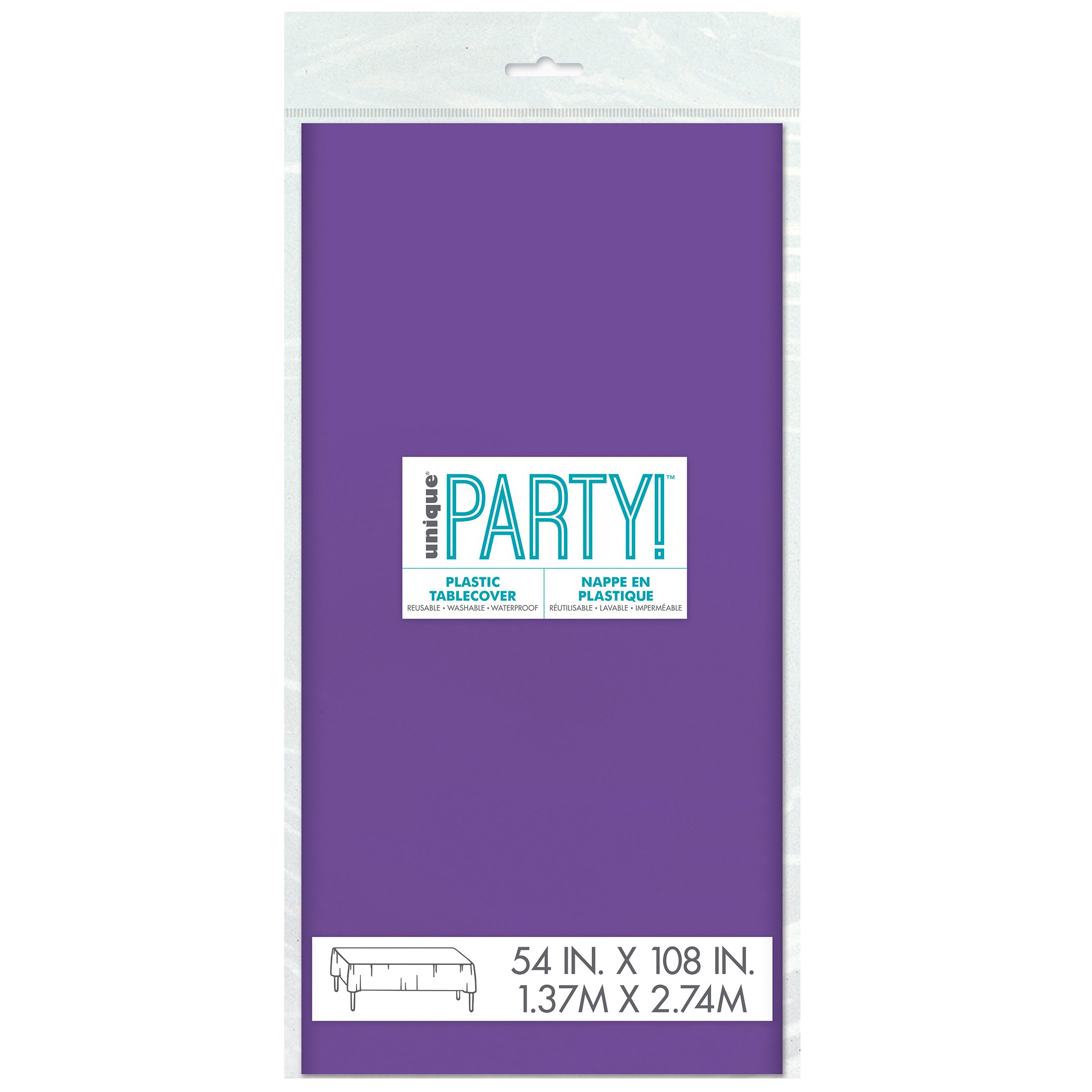 unique Party Plastic Rectanglular Table Cover - Neon Purple - Shop ...