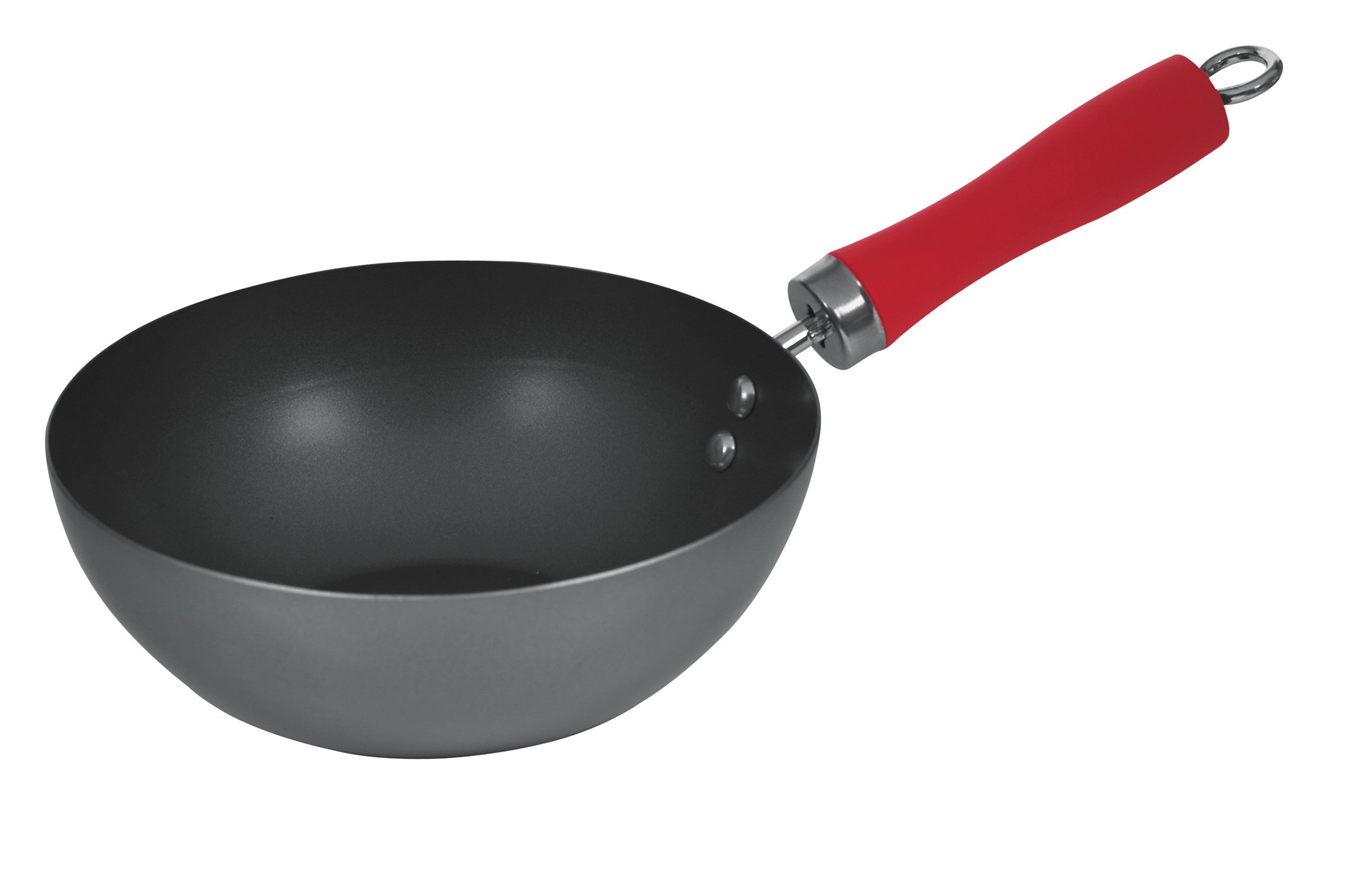 Victoria 8 Inch Nonstick Wok With Red Soft Touch Handles - Shop Frying ...