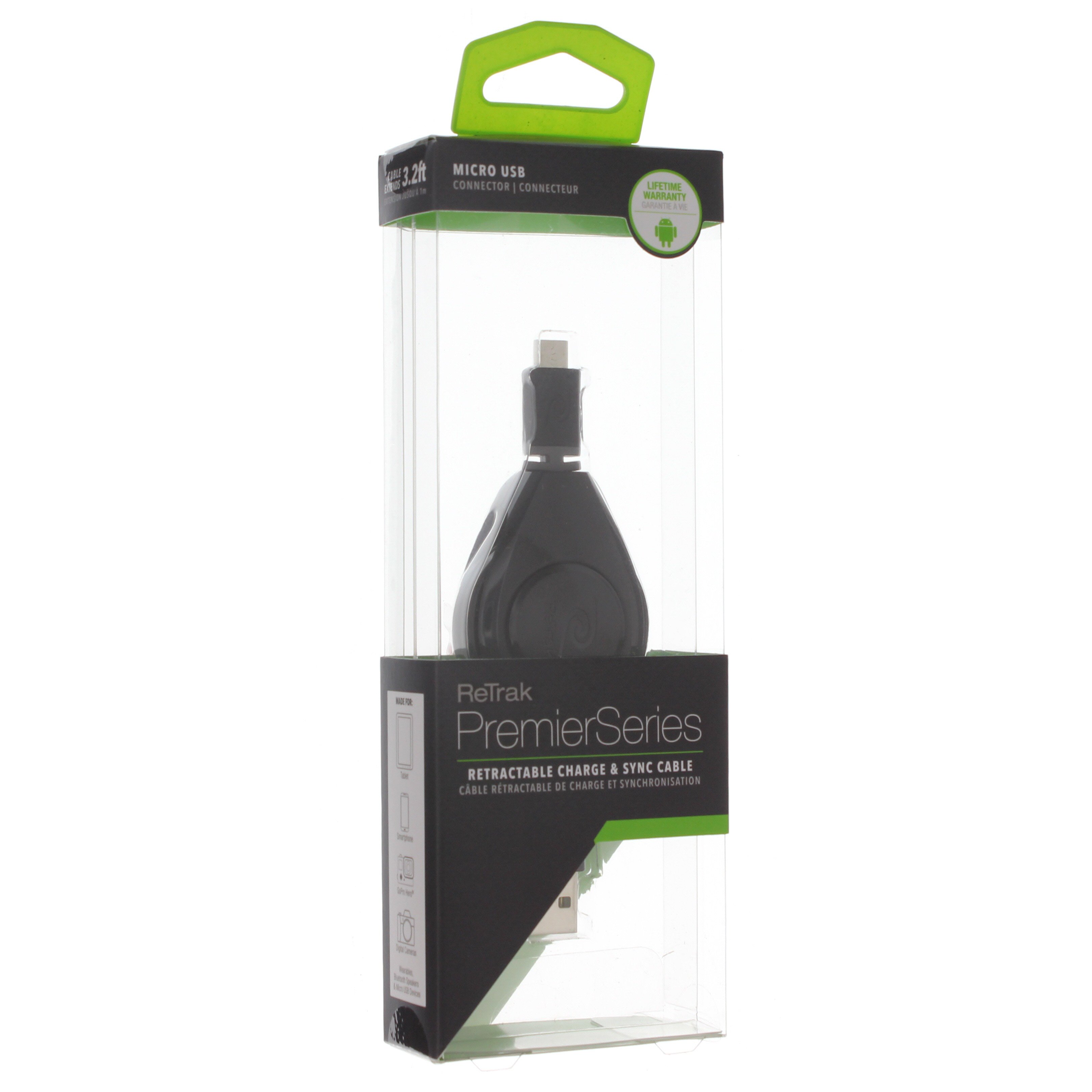 ReTrak 3.2FT Retractable Micro USB Cable - Shop Electronics at H-E-B