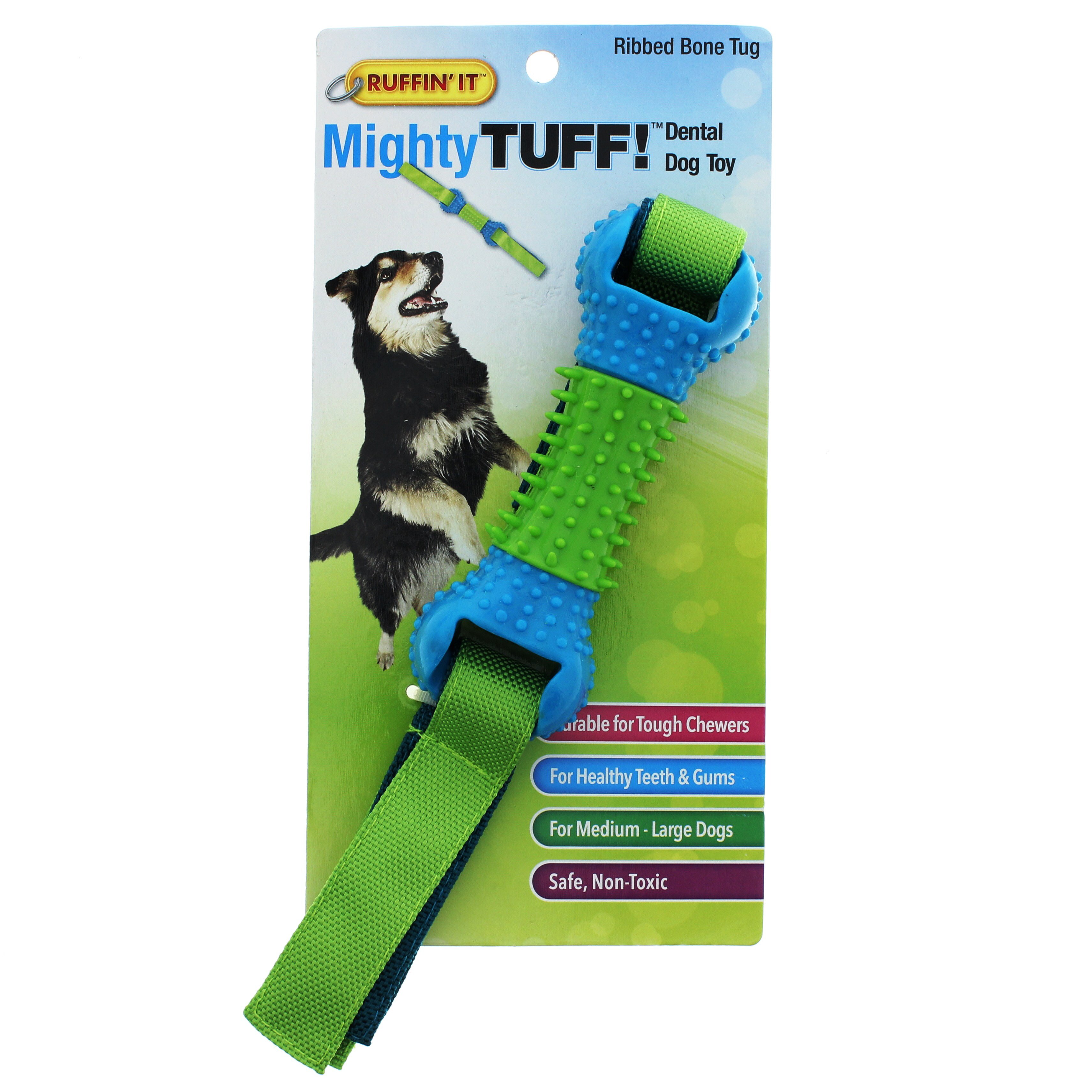 Ruffin' It Mighty Tuff Ribbed Bone Tug Dental Dog Toy - Shop Dogs at H-E-B