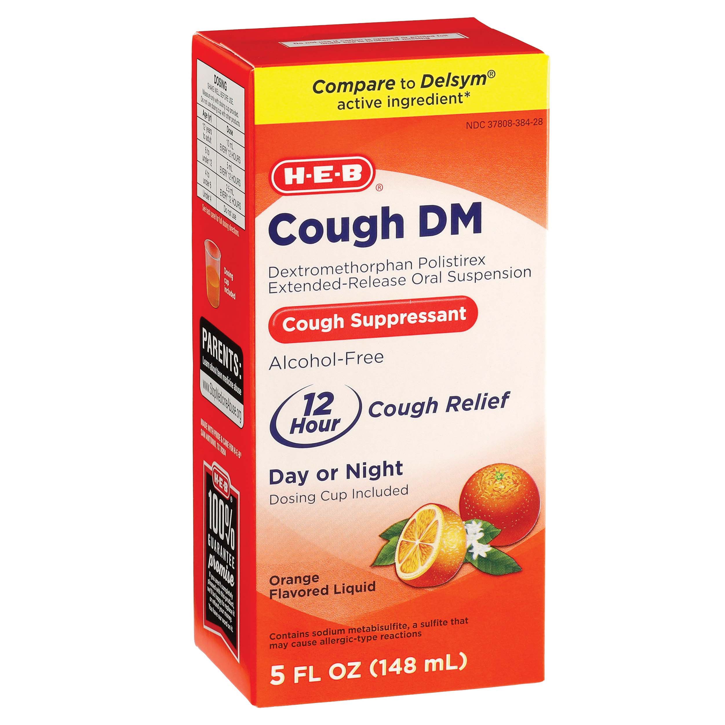 H-E-B Cough Suppressant DM Liquid - Orange Flavor - Shop Cough, cold ...