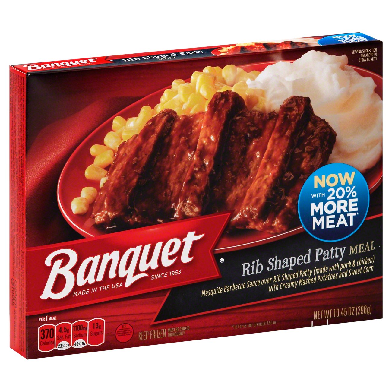 Banquet Rib-Shaped Patty Frozen Meal - Shop Entrees & sides at H-E-B