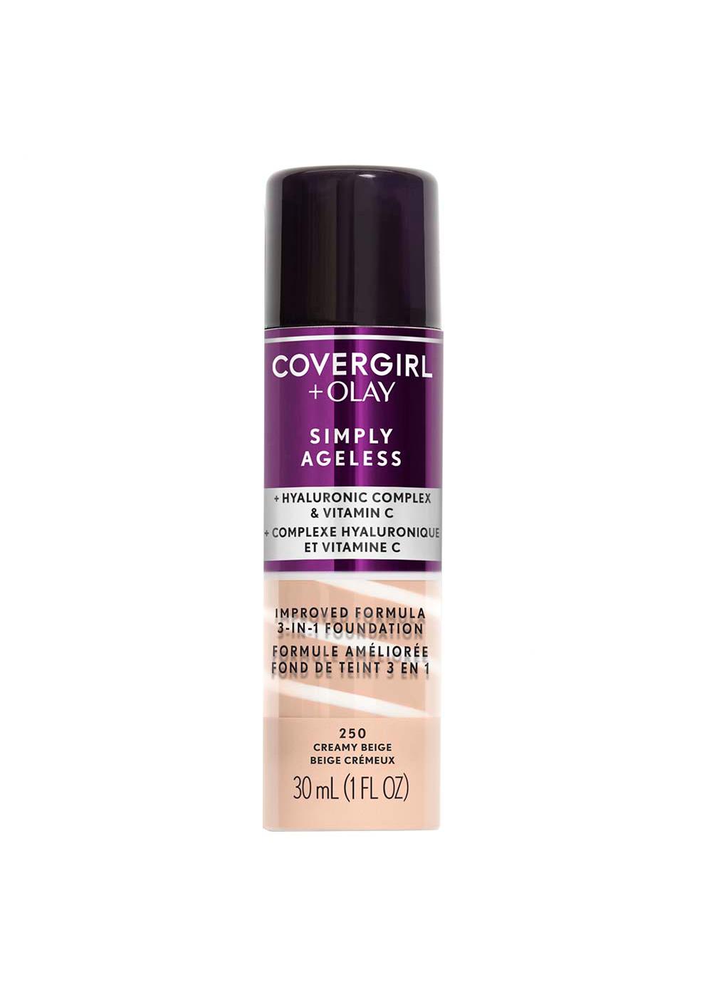 Covergirl Simply Ageless 3-in-1 Liquid Foundation 250 Creamy Beige ...