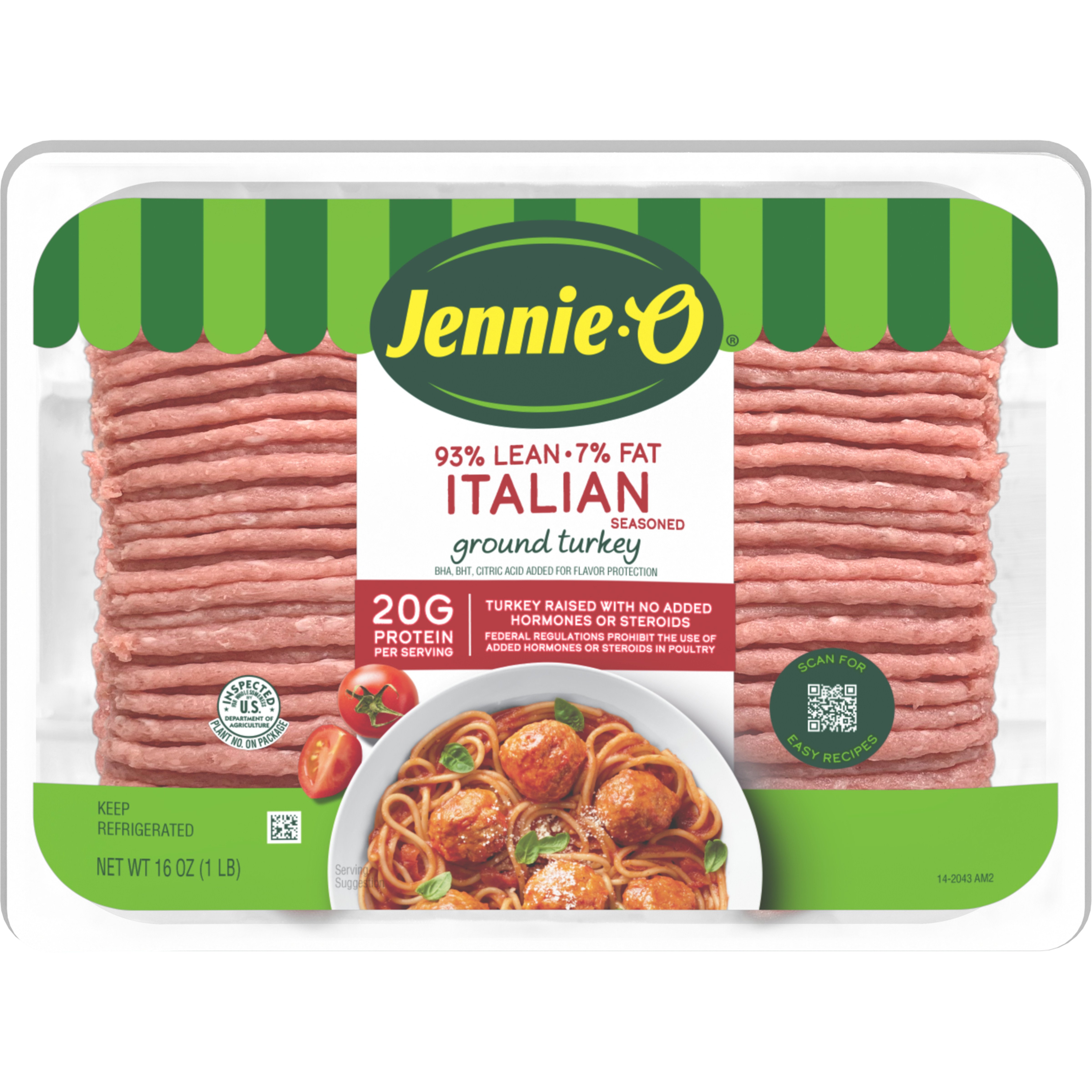 Jennie-O Lean Ground Turkey - Italian Seasoned, 93% Lean - Shop Turkey ...
