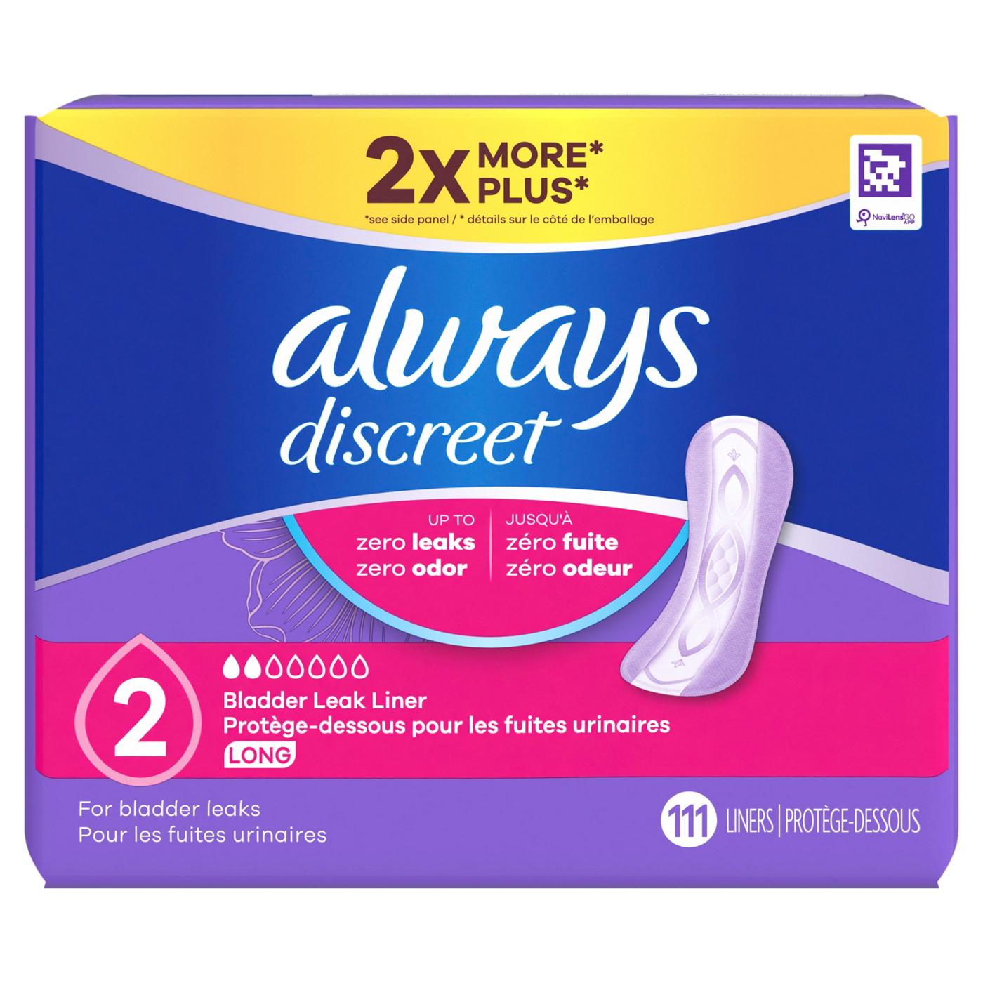 Always Discreet Incontinence Panty Liners - Very Light, Long - Shop ...