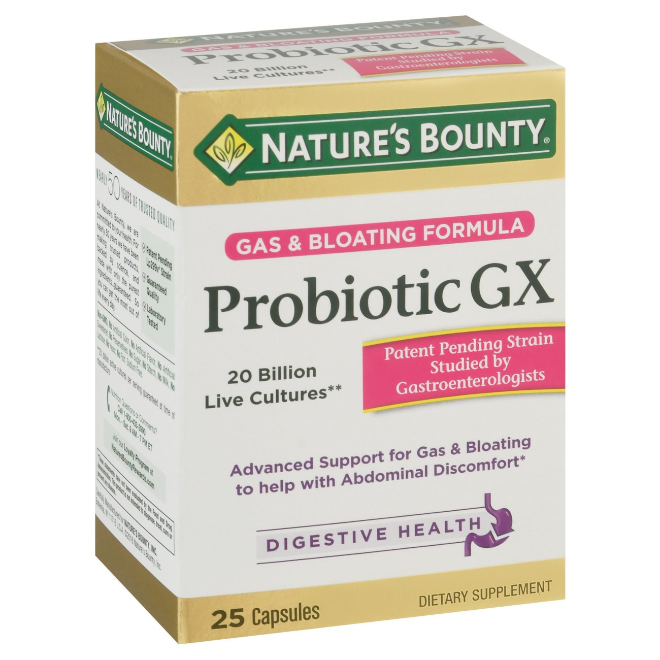 Nature's Bounty Gas & Bloating Formula Probiotic GX Capsules - Shop ...