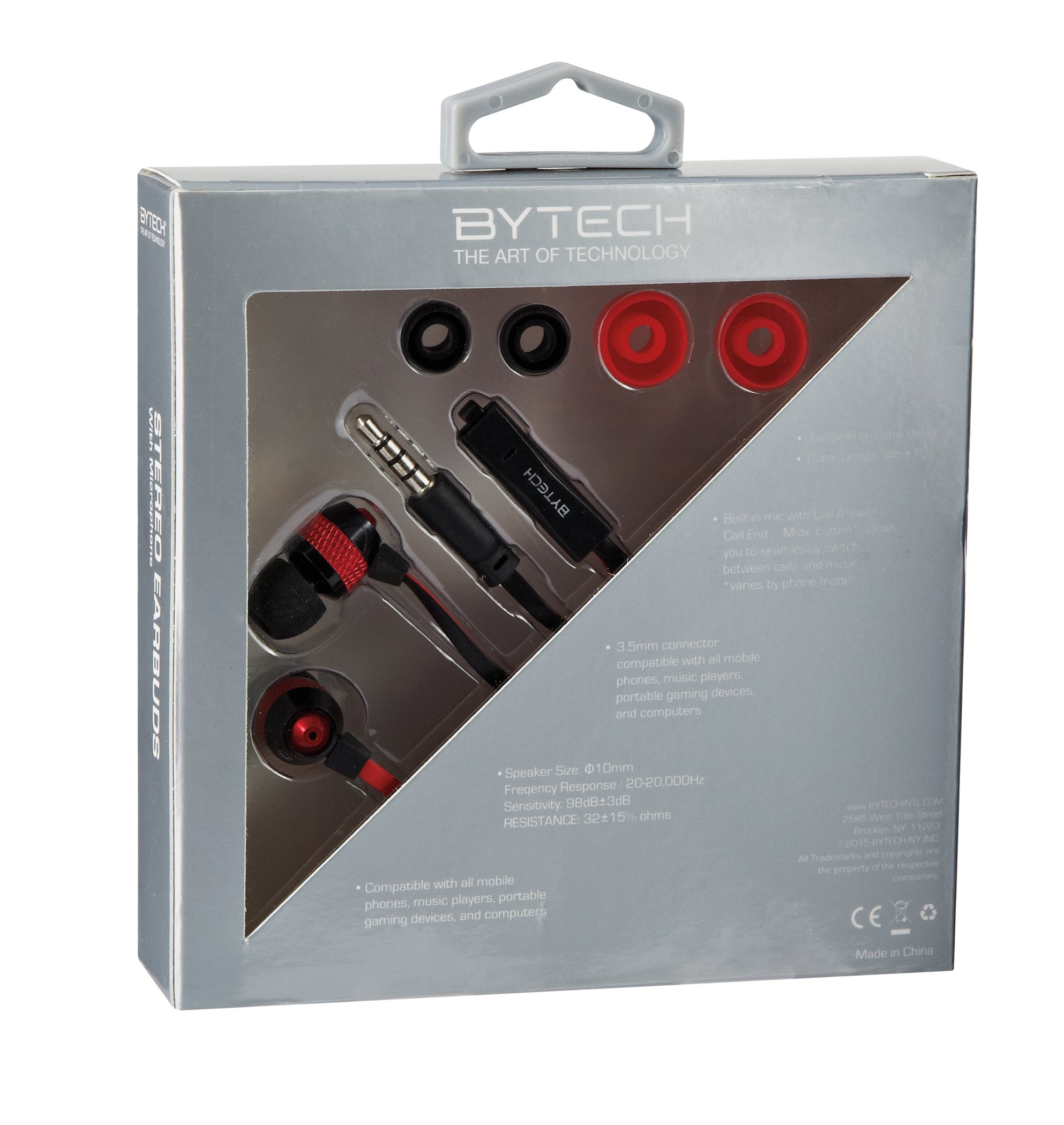 Bytech Met Stereo Earbuds Black / Red - Shop Headphones at H-E-B