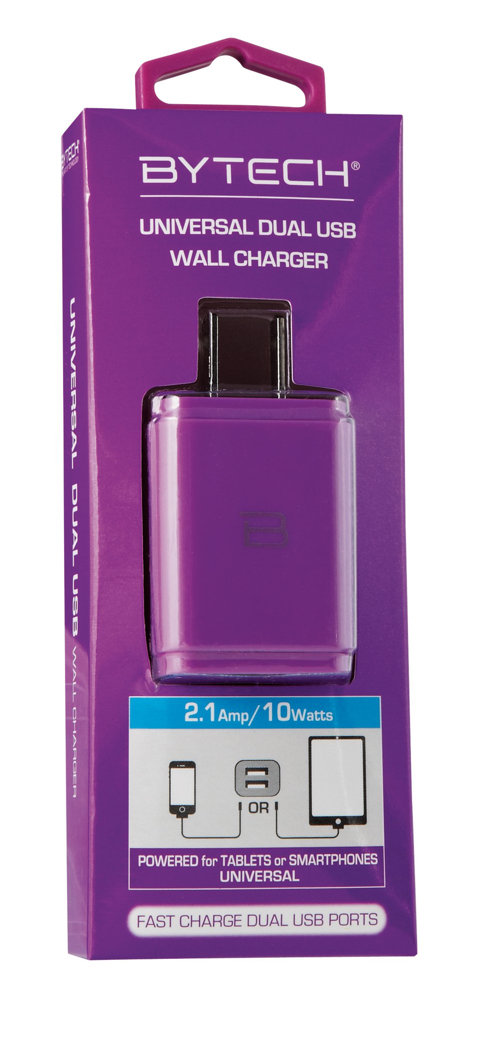 Bytech Universal Dual USB Wall Charger, Purple - Shop Phone chargers at ...