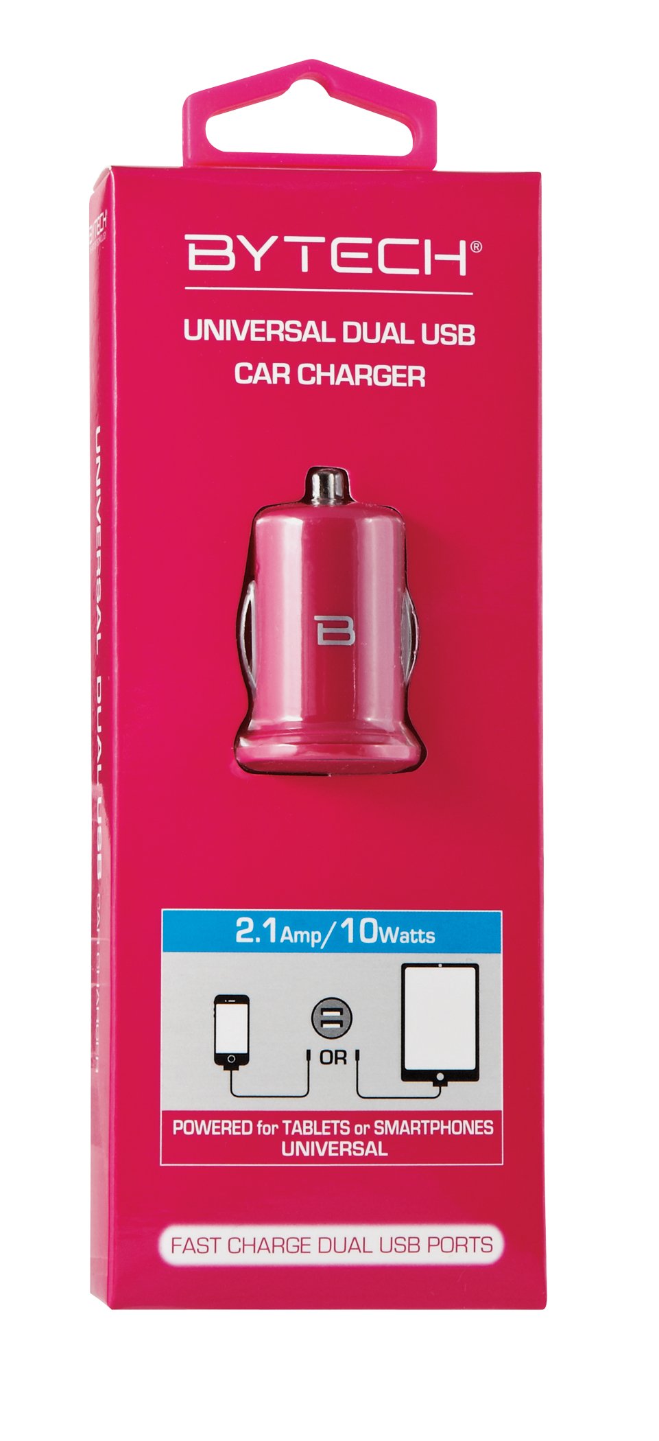 Bytech Universal Dual USB Car Charger, Red - Shop Phone Chargers at H-E-B