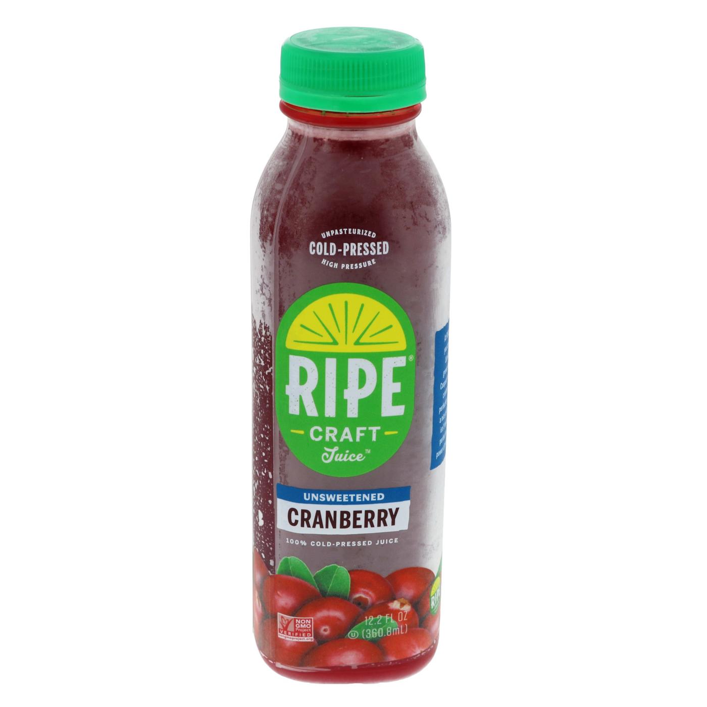 Ripe Craft Juice Unsweetened Cranberry 100% Cold-Pressed Juice - Shop ...