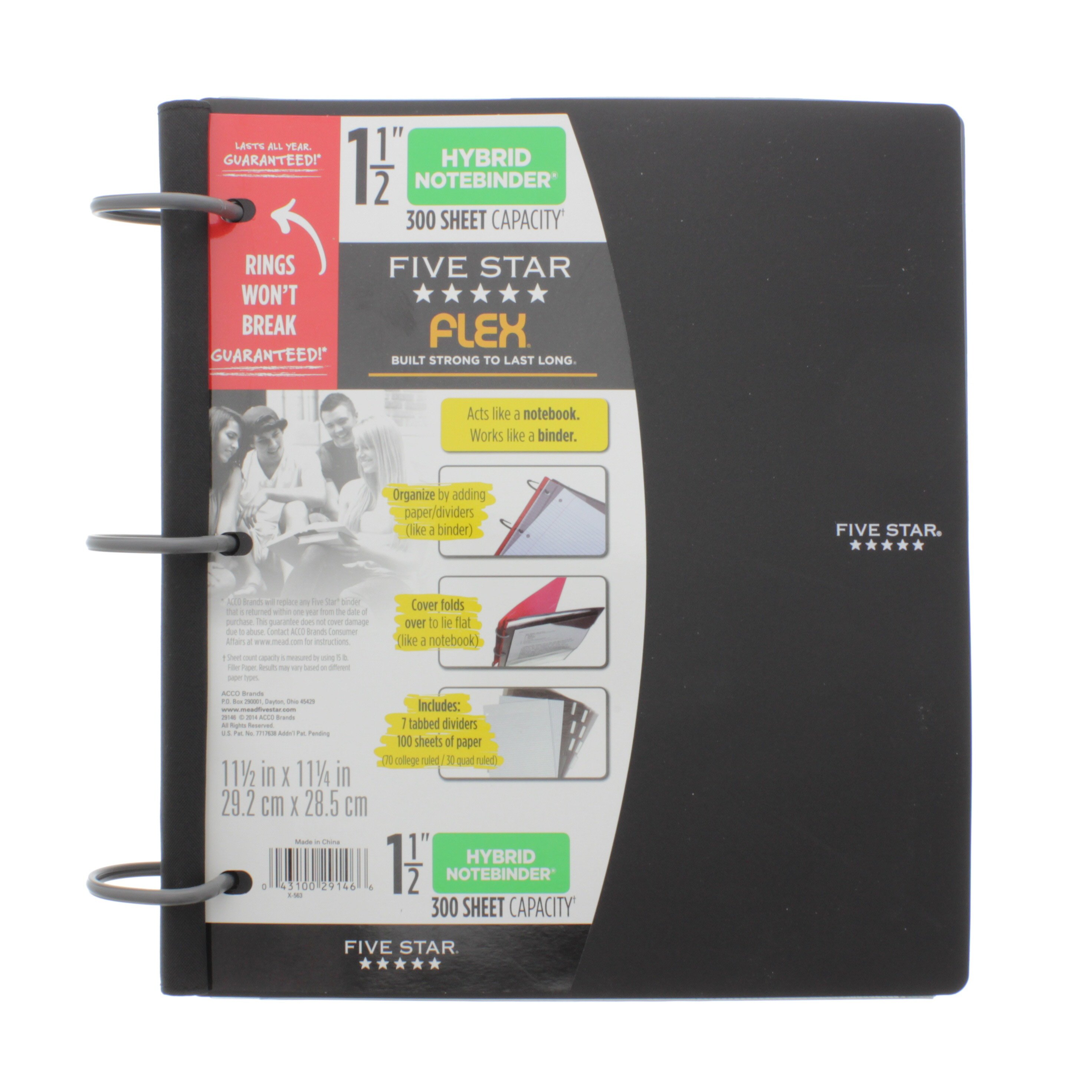 Mead Five Star Flex Hybrid NoteBinder, Black - Shop School & Office ...